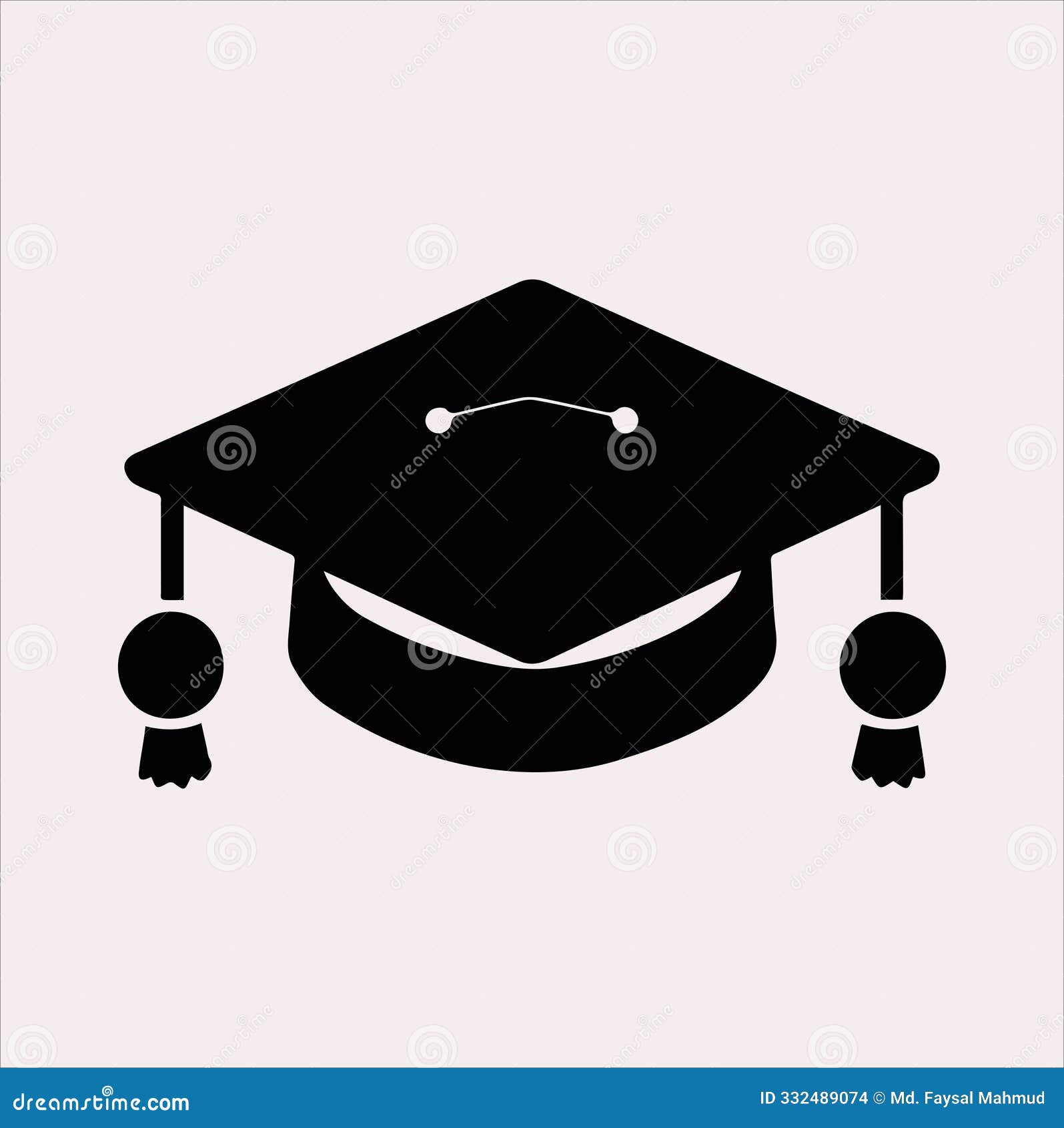 Minimalist Degree Logo with Convocation Cap in Black. Silhouette Vector ...