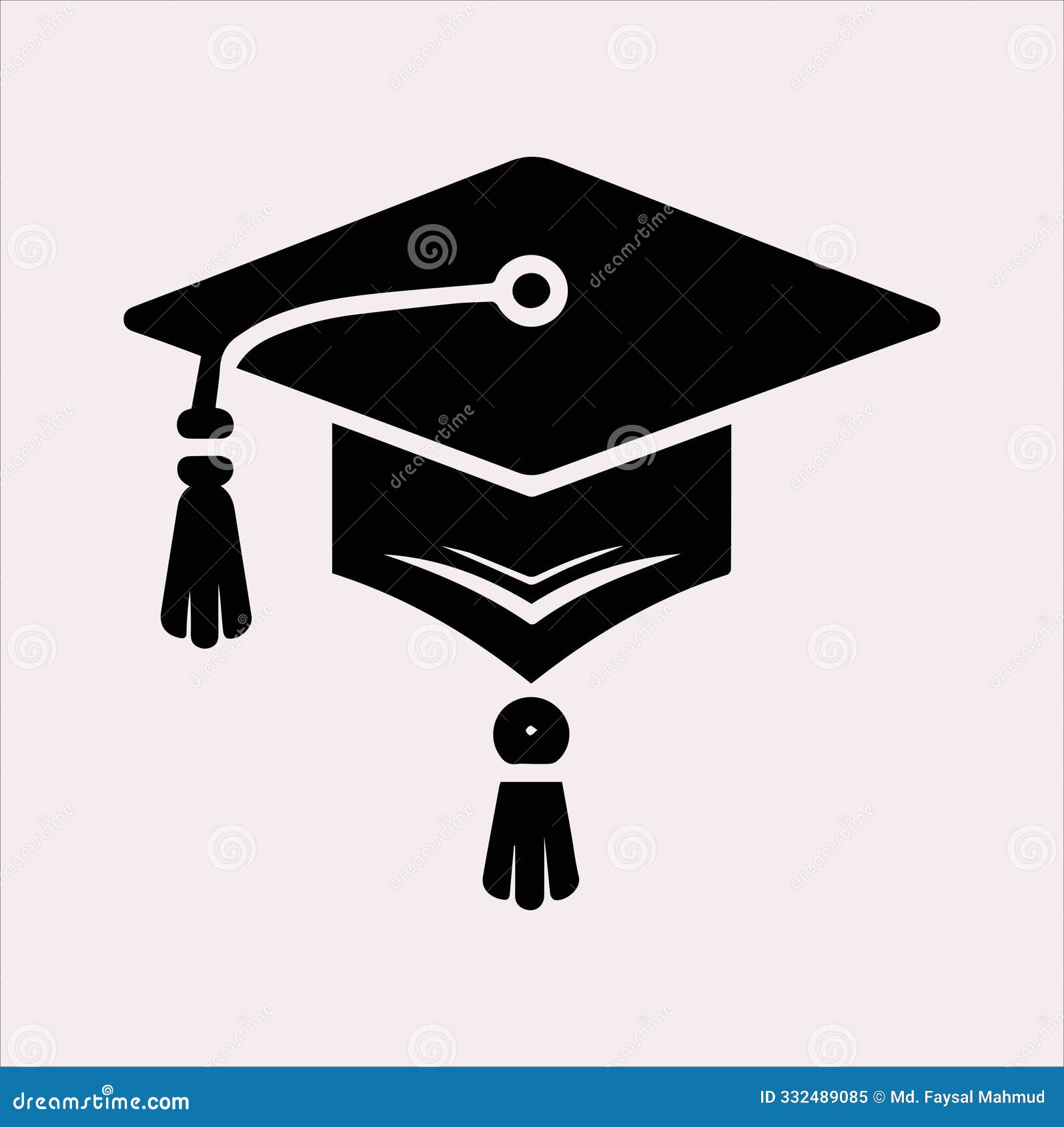 Minimalist Degree Logo with Convocation Cap in Black. Silhouette Vector ...