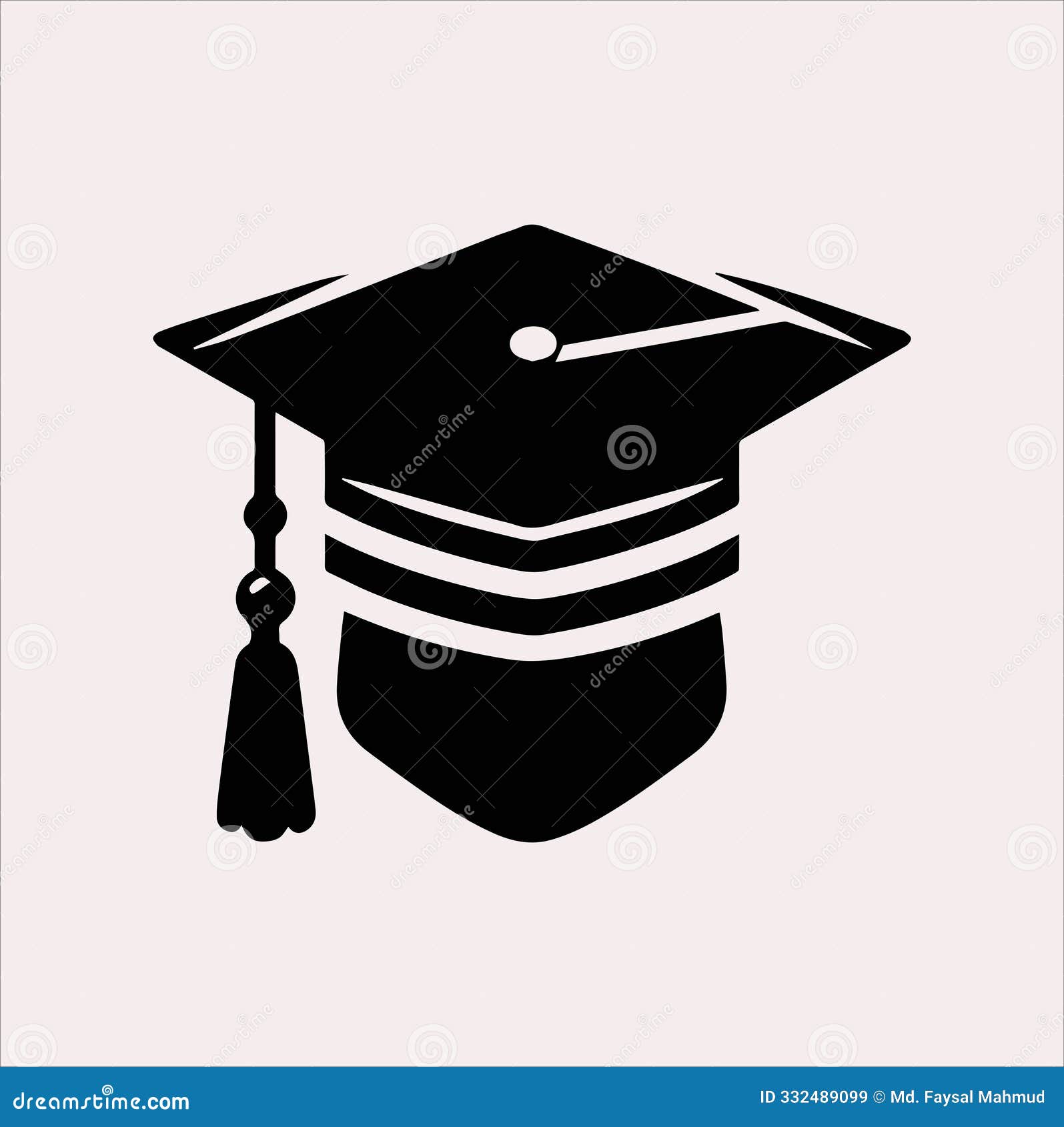 Minimalist Degree Logo with Convocation Cap in Black. Silhouette Vector ...