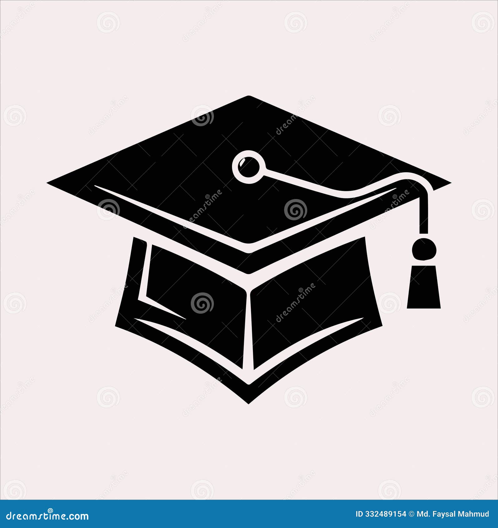 Minimalist Degree Logo with Convocation Cap in Black. Silhouette Vector ...