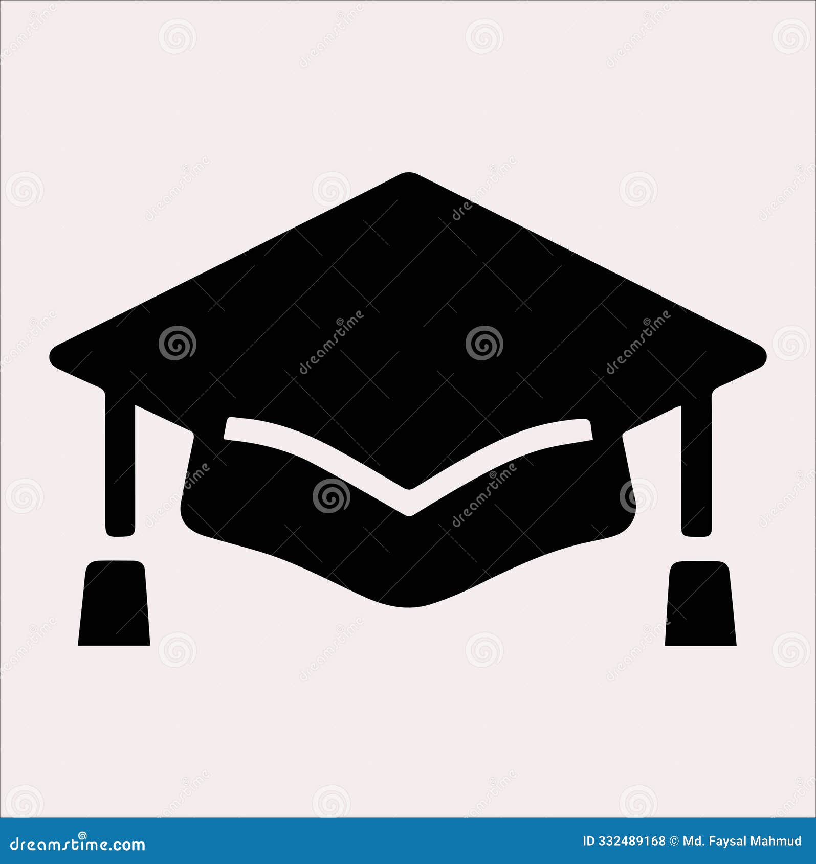 Minimalist Degree Logo with Convocation Cap in Black. Silhouette Vector ...