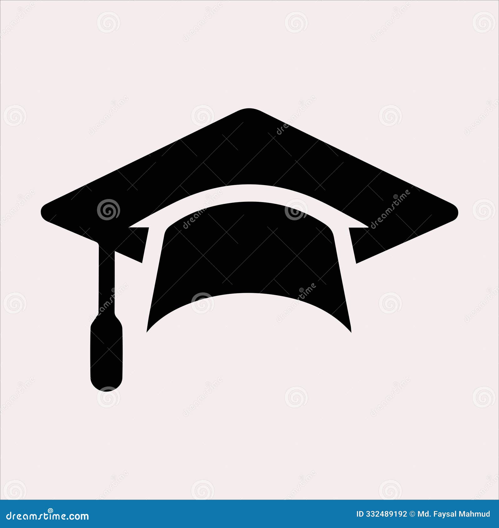 Minimalist Degree Logo with Convocation Cap in Black. Silhouette Vector ...