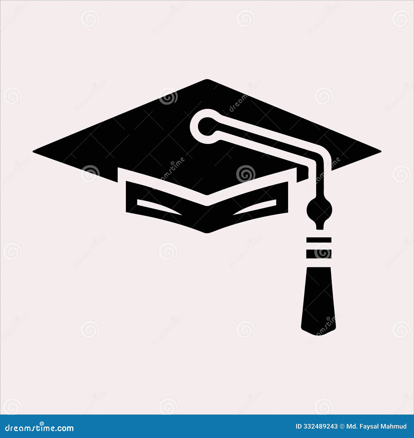 Minimalist Degree Logo With Convocation Cap In Black. Silhouette Vector ...