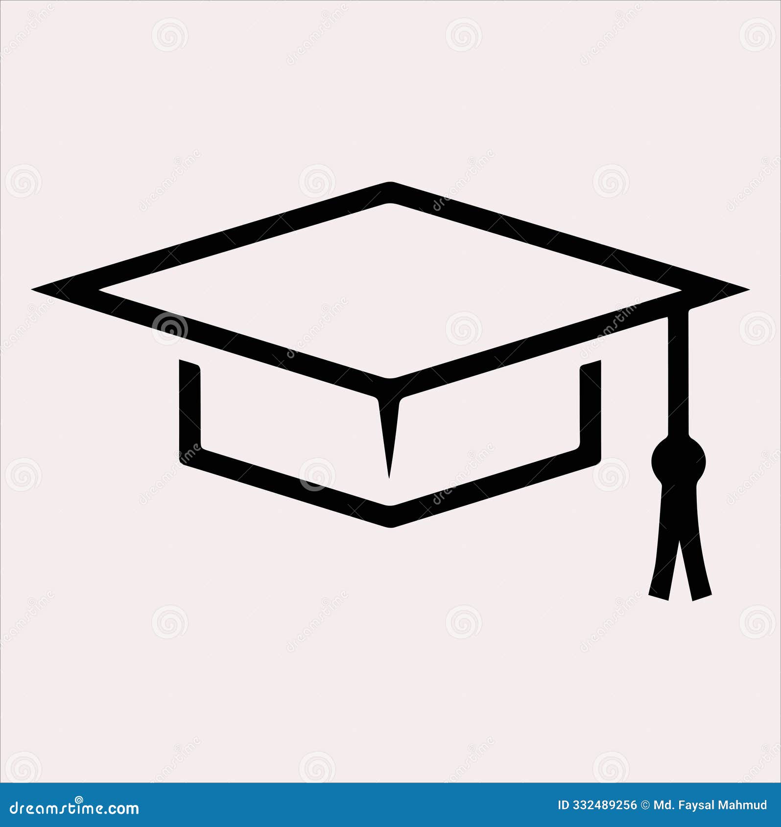 Minimalist Degree Logo with Convocation Cap in Black. Silhouette Vector ...