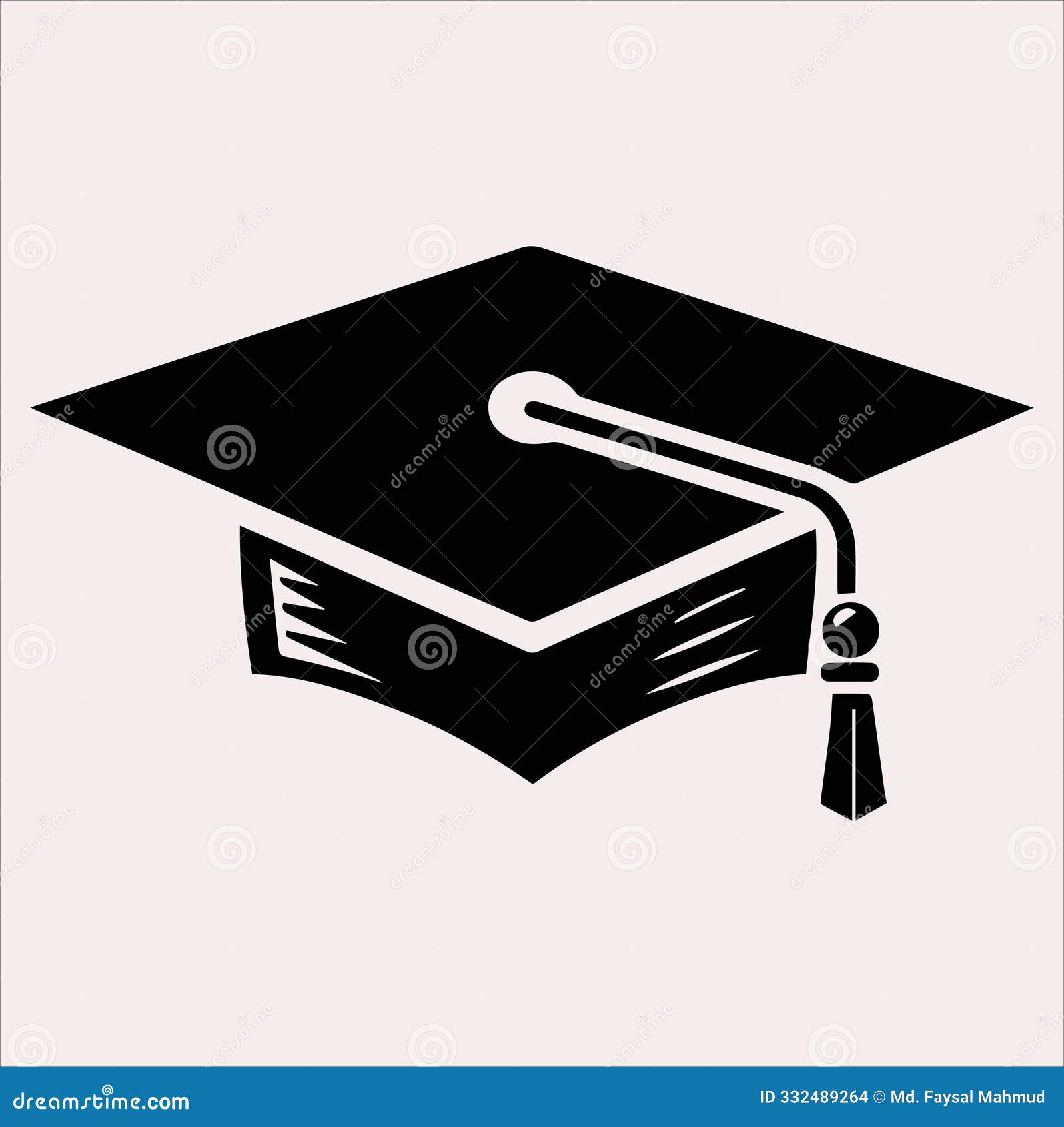 Minimalist Degree Logo with Convocation Cap in Black. Silhouette Vector ...