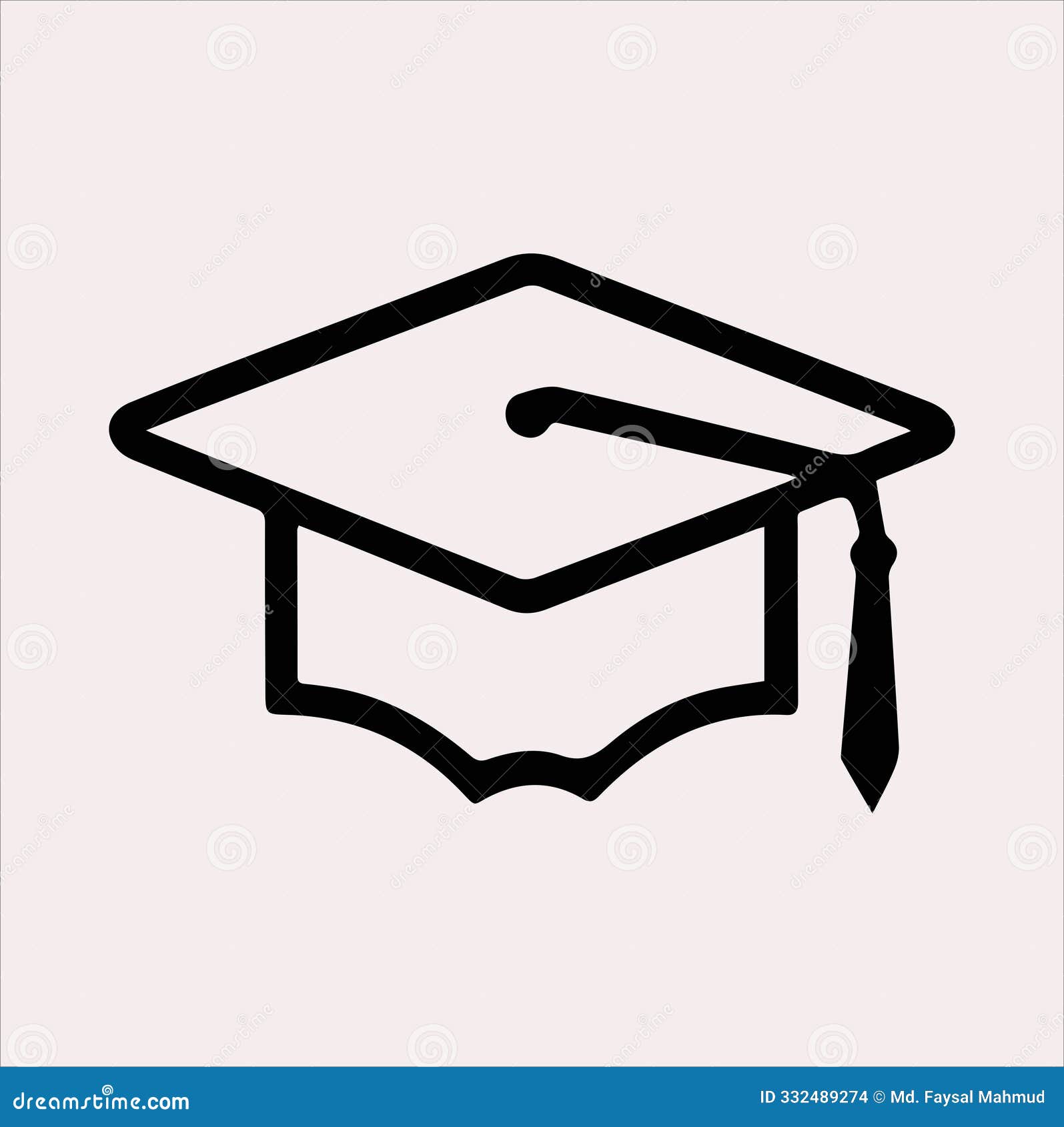 Minimalist Degree Logo with Convocation Cap in Black. Silhouette Vector ...