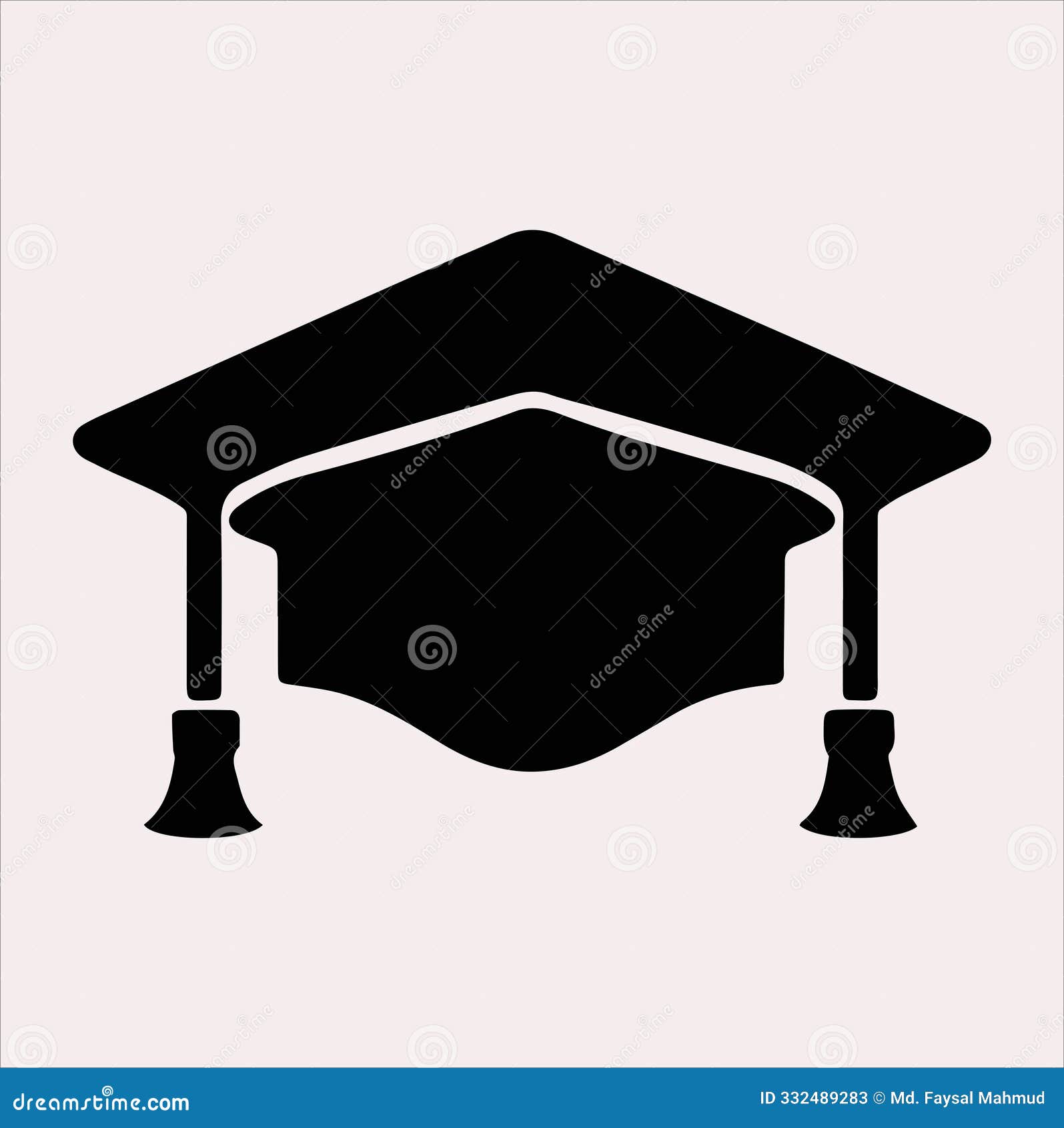 Minimalist Degree Logo with Convocation Cap in Black. Silhouette Vector ...