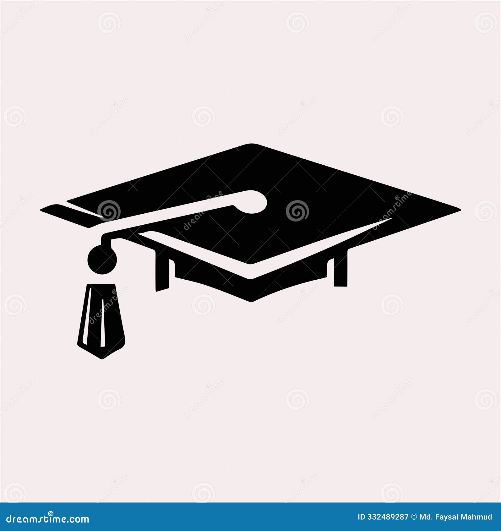 Minimalist Degree Logo with Convocation Cap in Black. Silhouette Vector ...