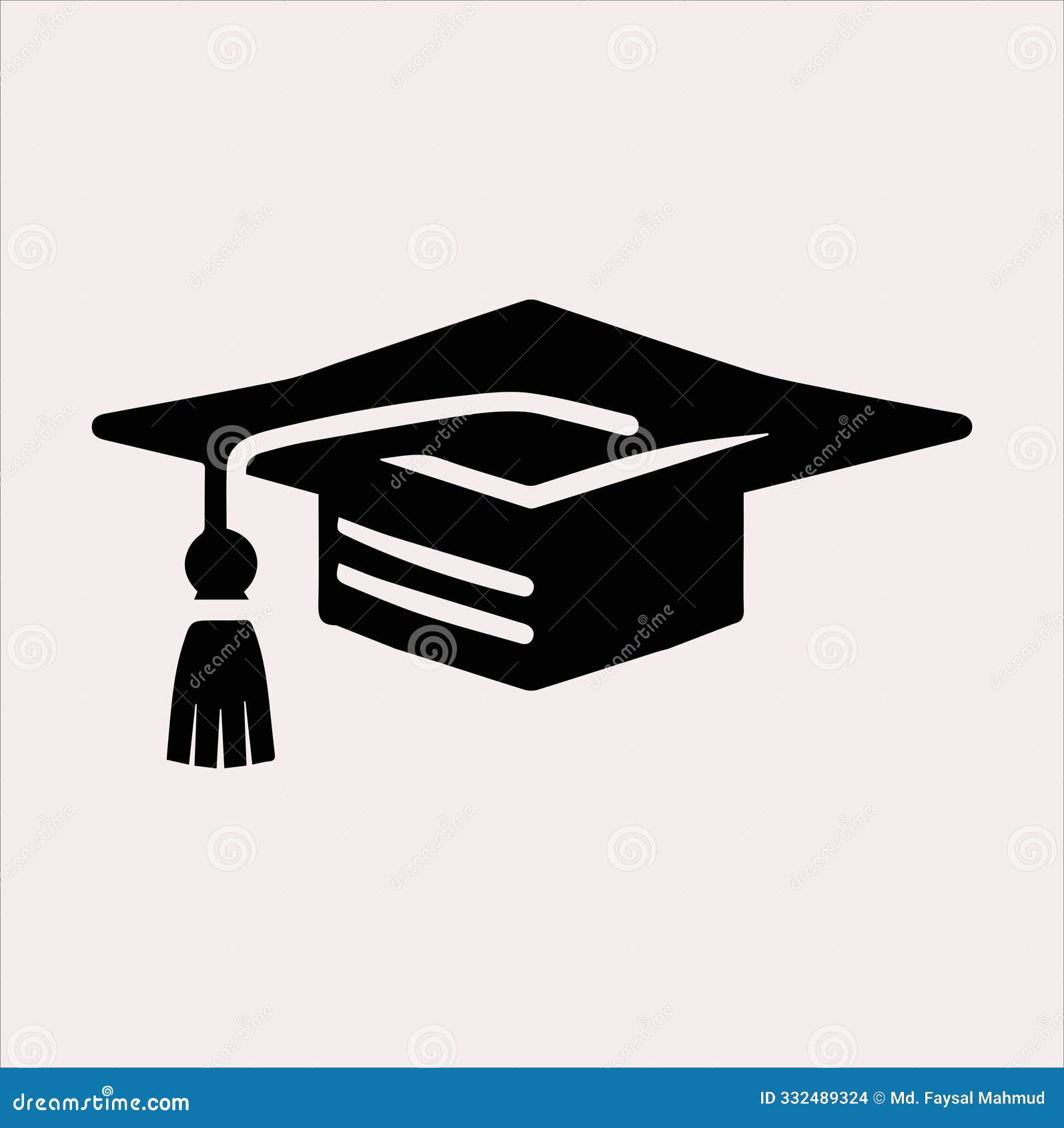 Minimalist Degree Logo with Convocation Cap in Black. Silhouette Vector ...