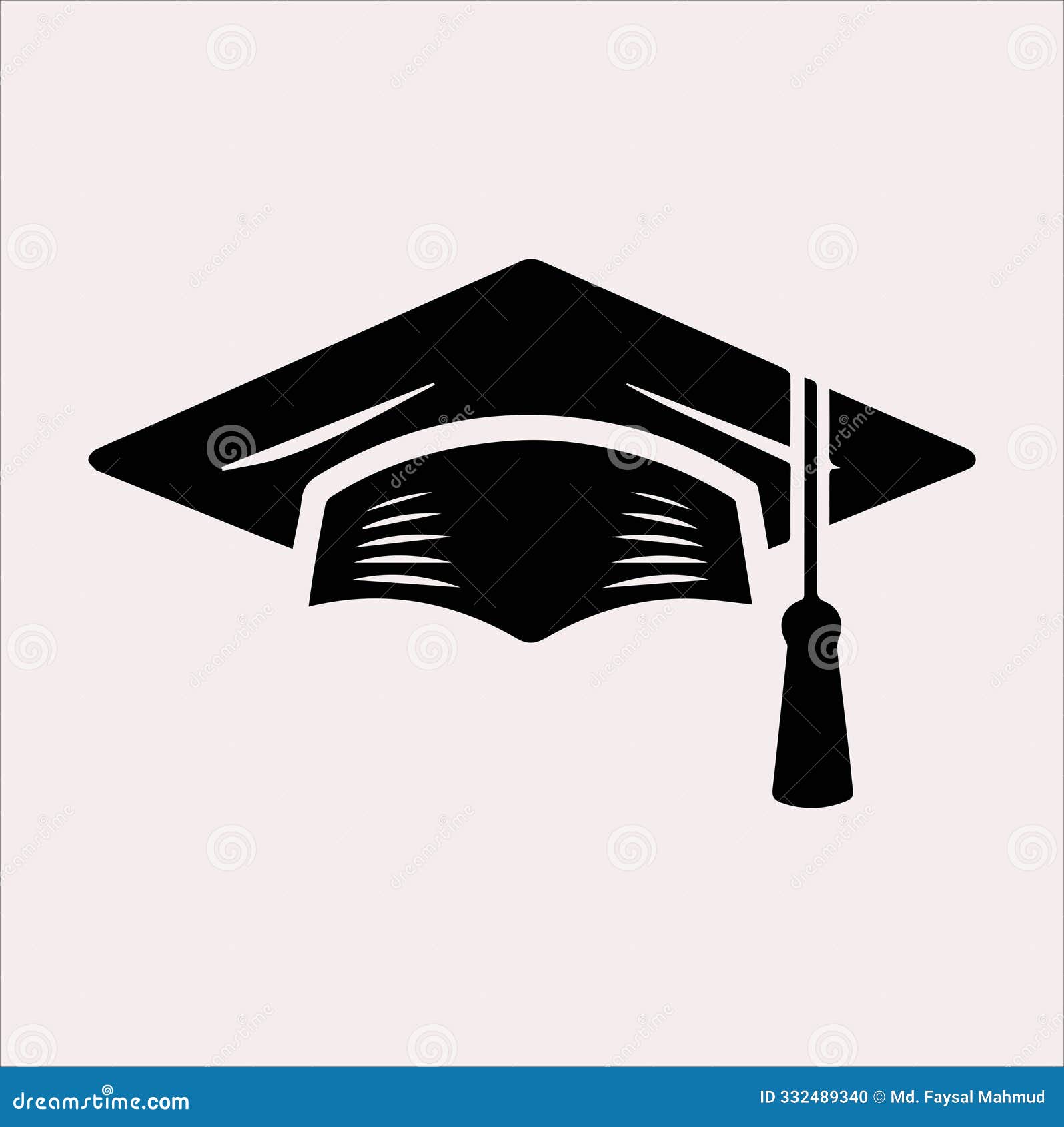 Minimalist Degree Logo with Convocation Cap in Black. Silhouette Vector ...