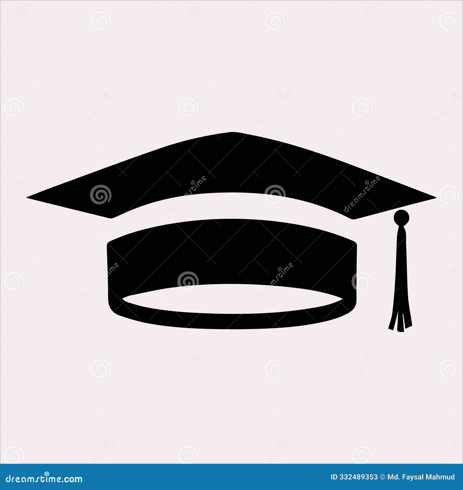Minimalist Degree Logo with Convocation Cap in Black. Silhouette Vector ...