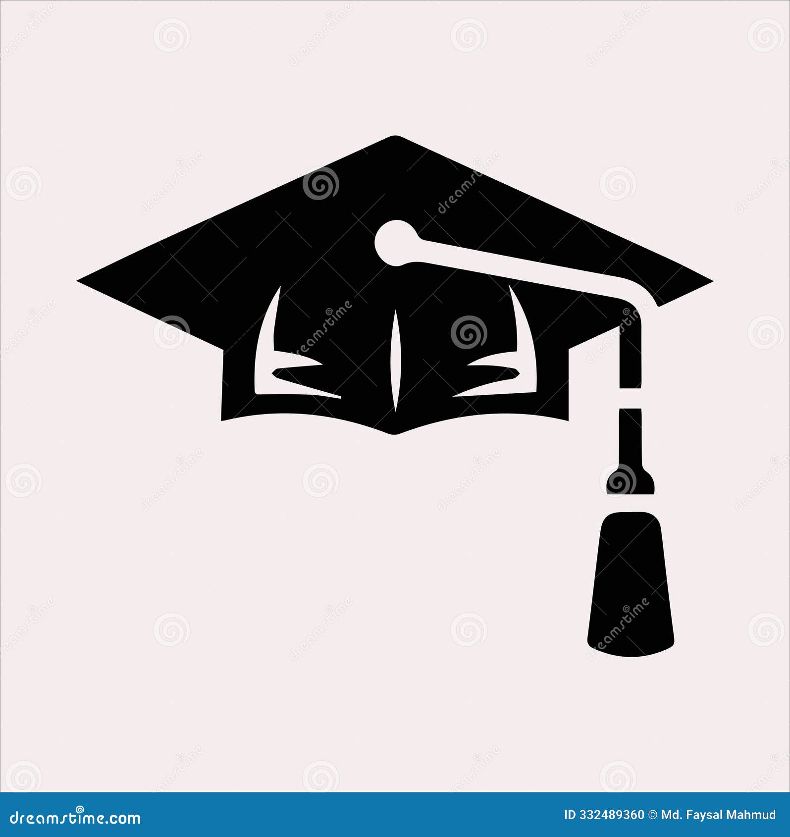 Minimalist Degree Logo with Convocation Cap in Black. Silhouette Vector ...
