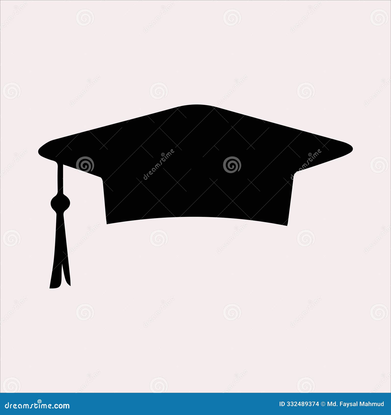 Minimalist Degree Logo With Convocation Cap In Black. Silhouette Vector ...