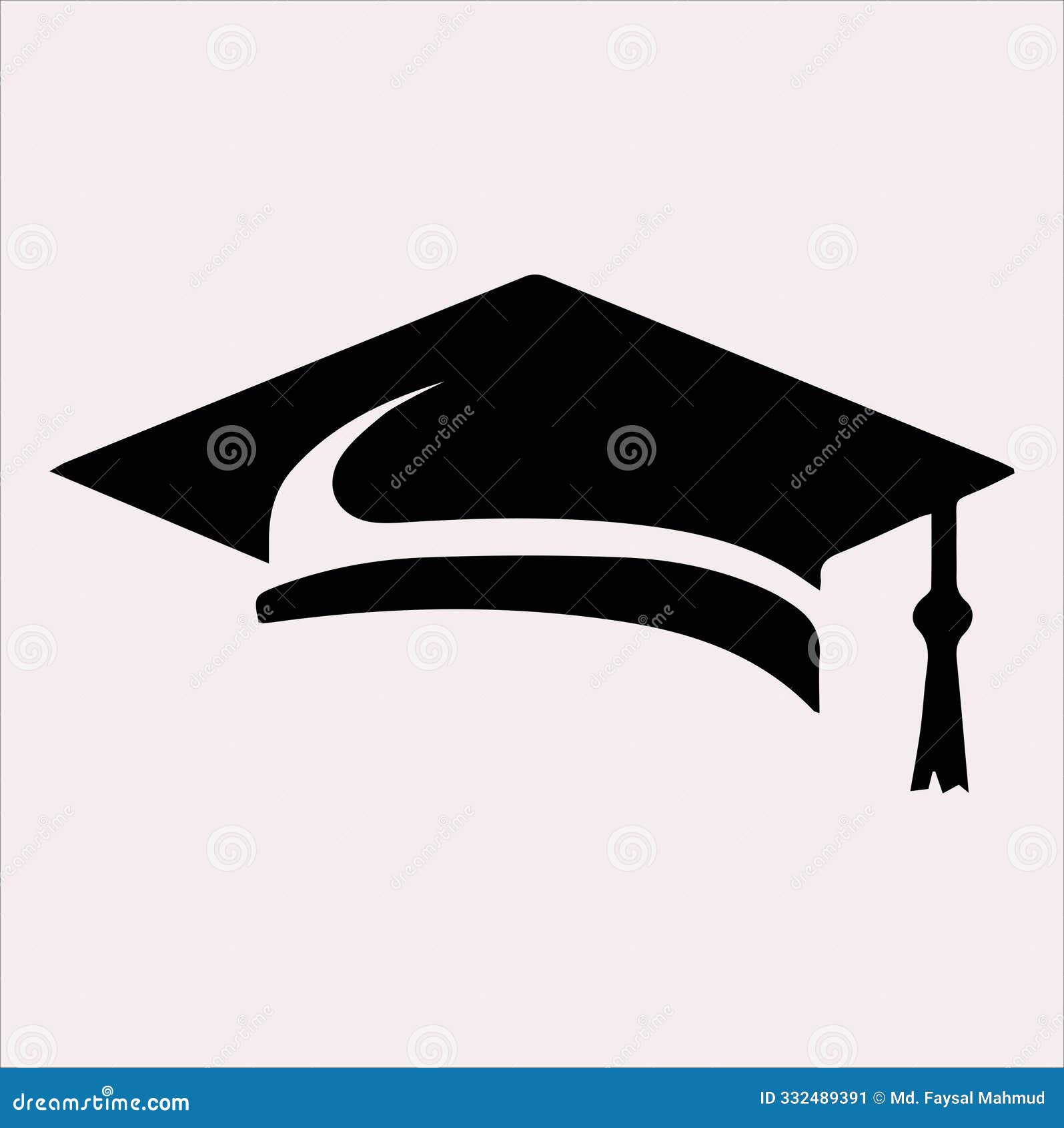 Minimalist Degree Logo With Convocation Cap In Black. Silhouette Vector ...