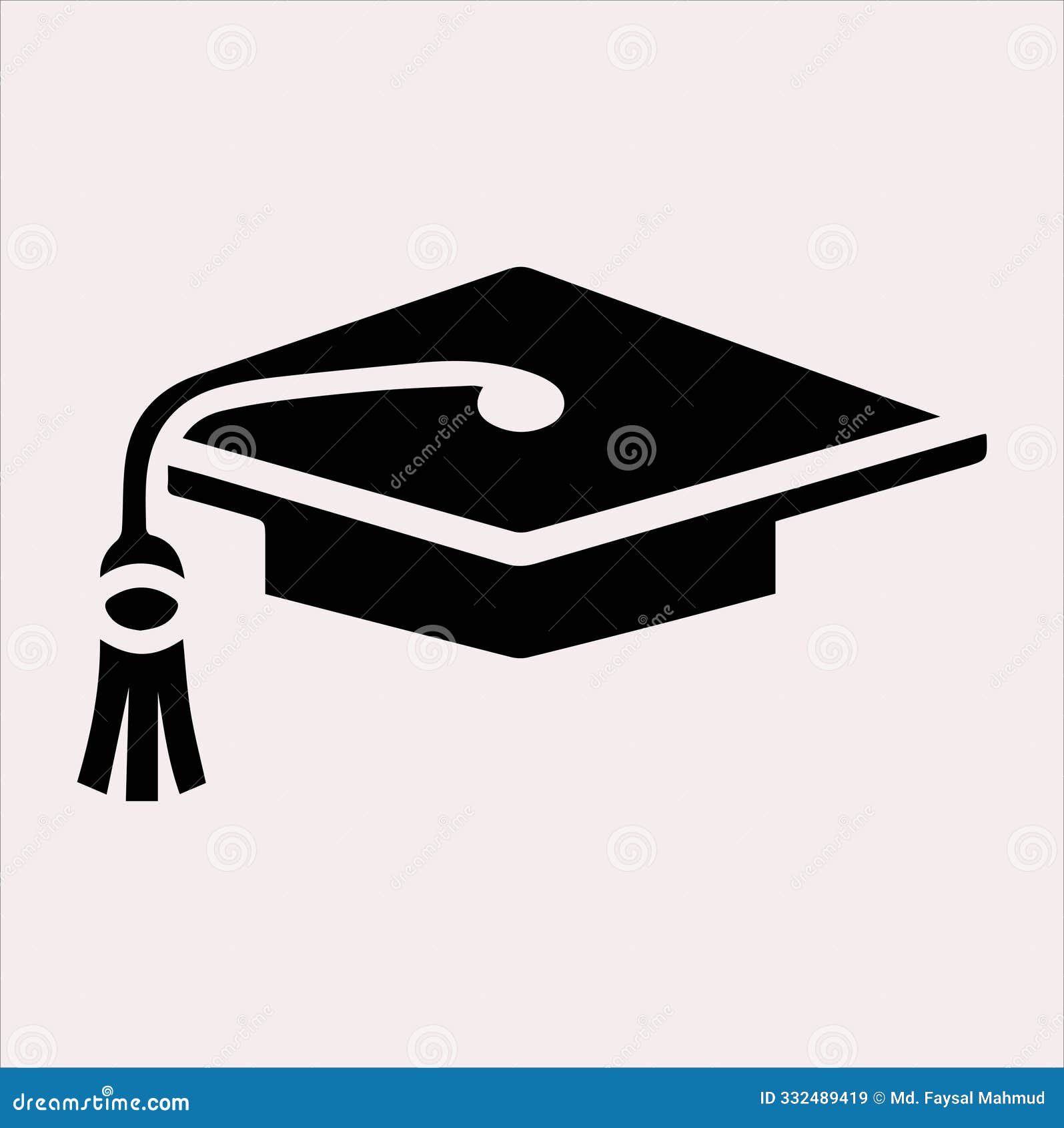 Minimalist Degree Logo with Convocation Cap in Black. Silhouette Vector ...