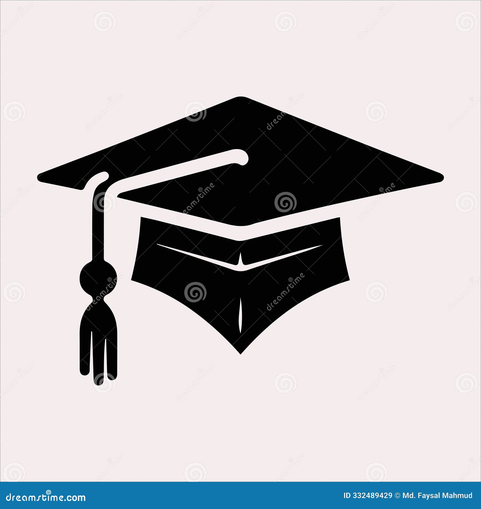 Minimalist Degree Logo with Convocation Cap in Black. Silhouette Vector ...