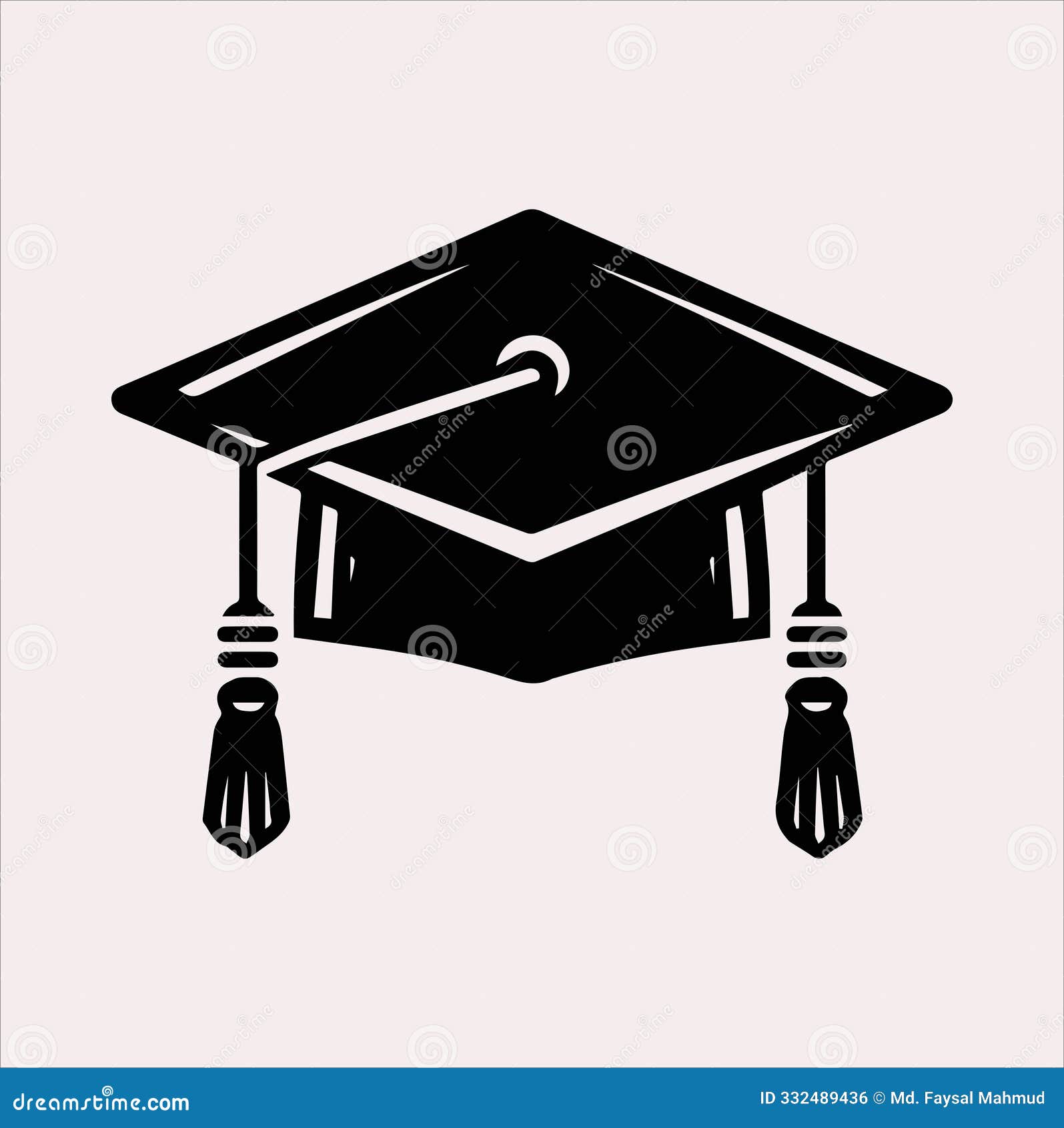 Minimalist Degree Logo with Convocation Cap in Black. Silhouette Vector ...
