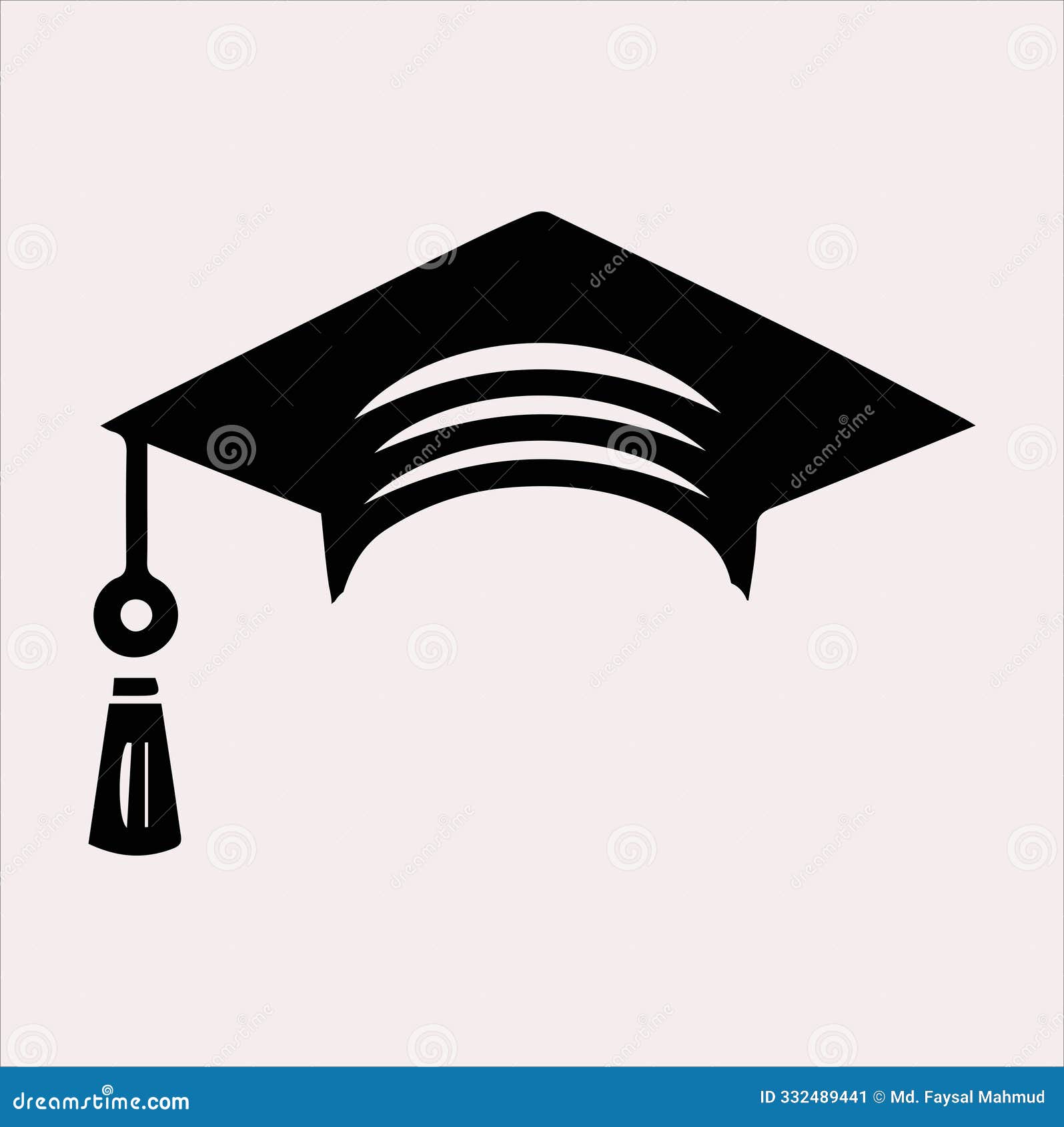 Minimalist Degree Logo with Convocation Cap in Black. Silhouette Vector ...