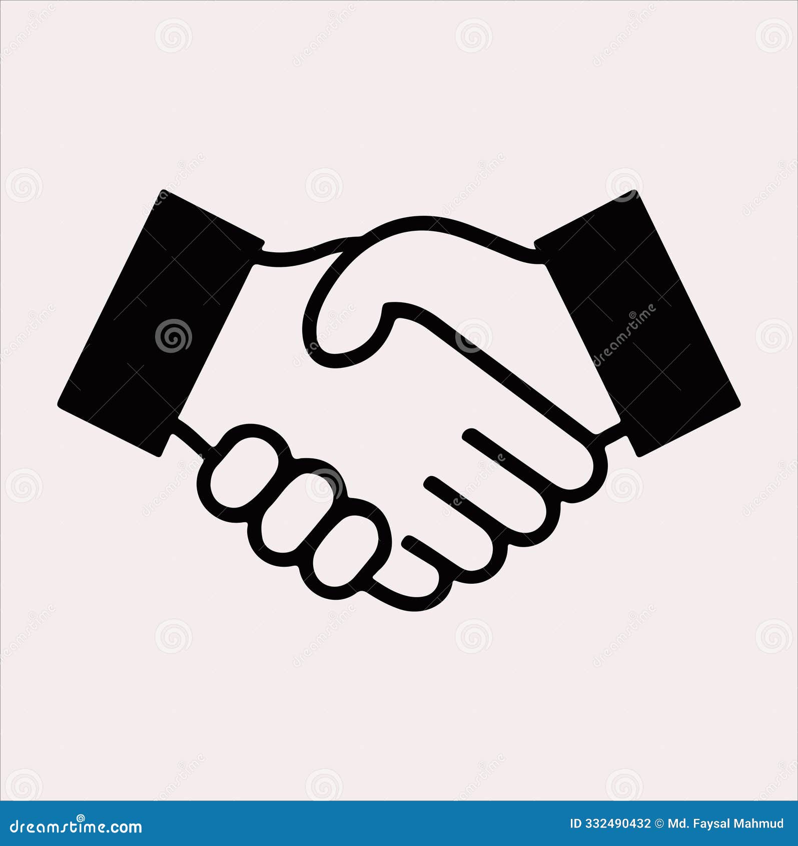 Handshake-icon-vector Silhouette Illustration White Background Stock ...