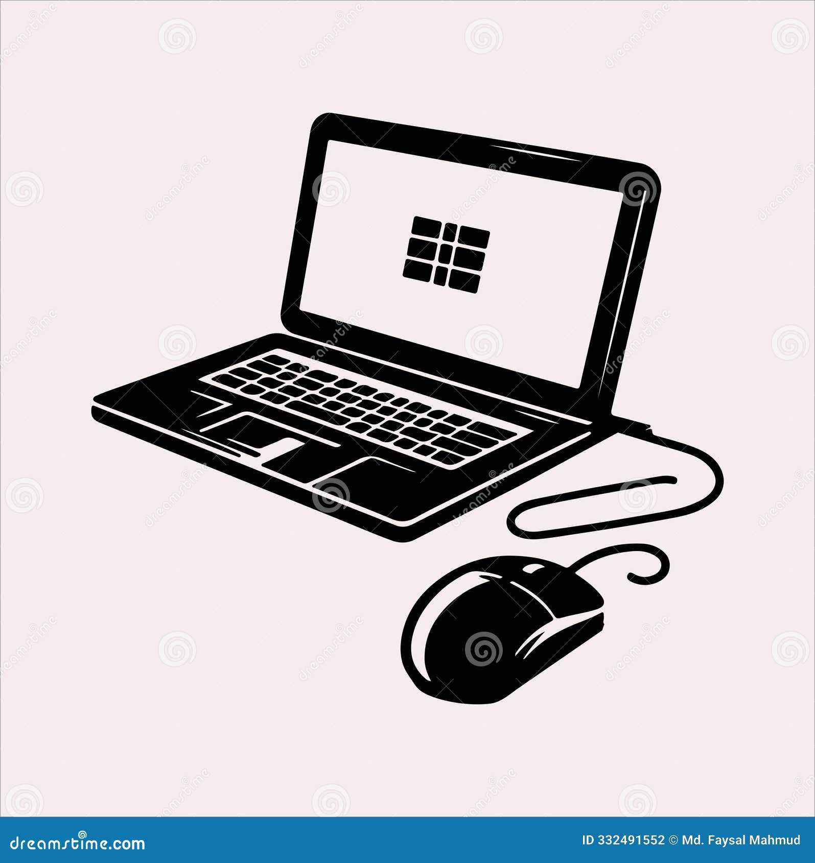 Laptop Silhouette Vector on a White Background Stock Vector ...