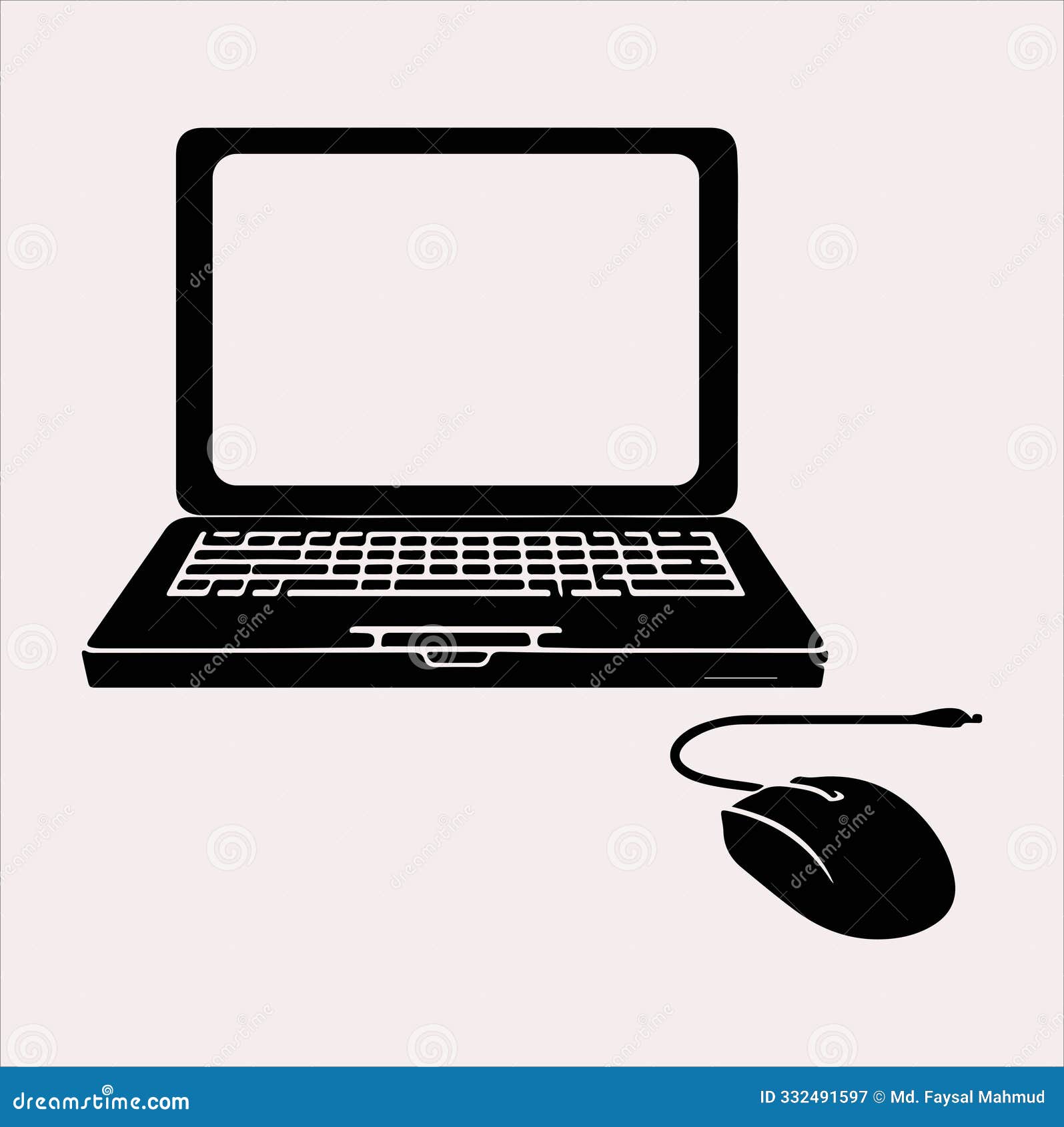 Laptop Silhouette Vector on a White Background Stock Vector ...