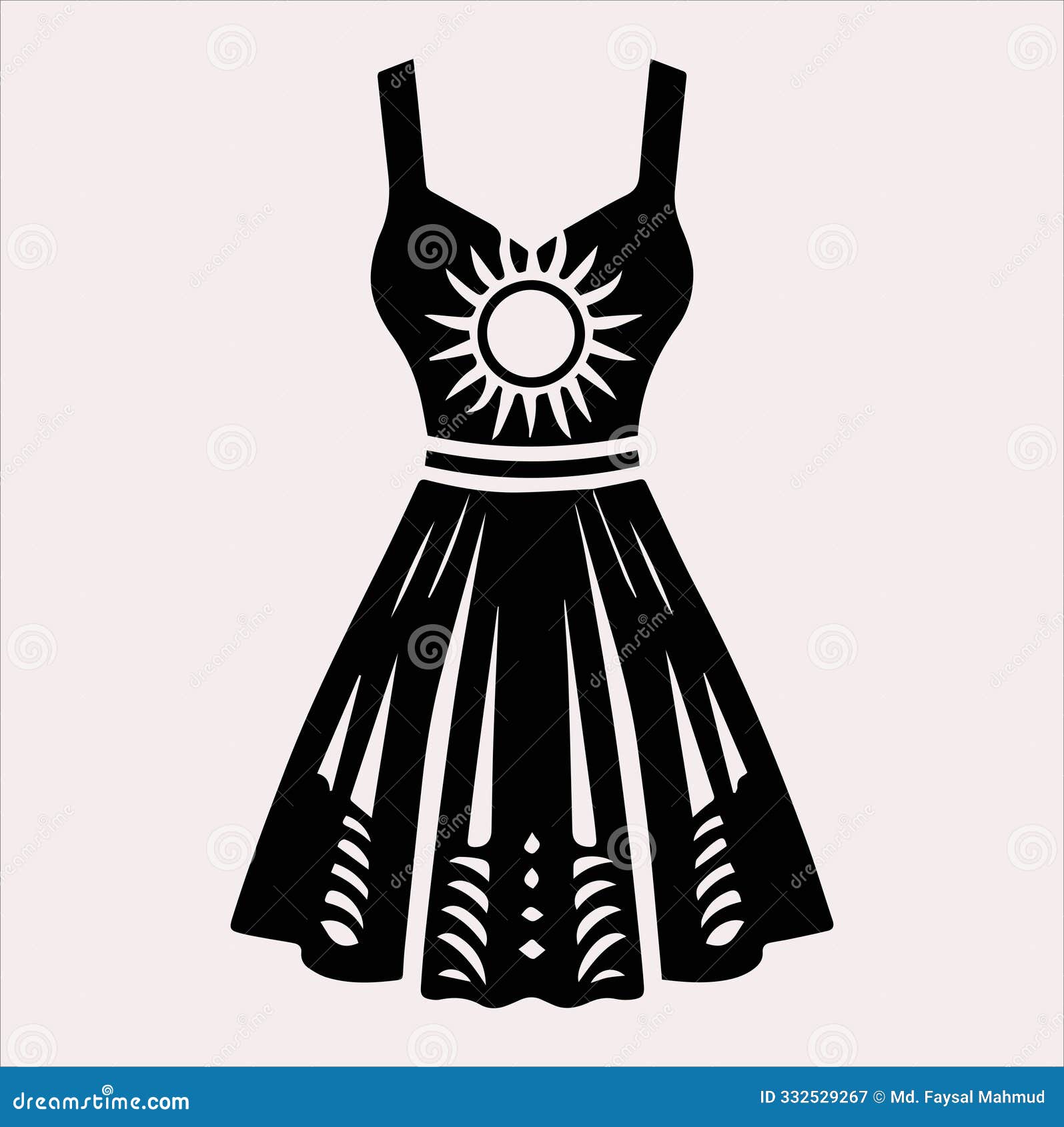 Sundress Vector Silhouette Illustration on a White Background Stock ...