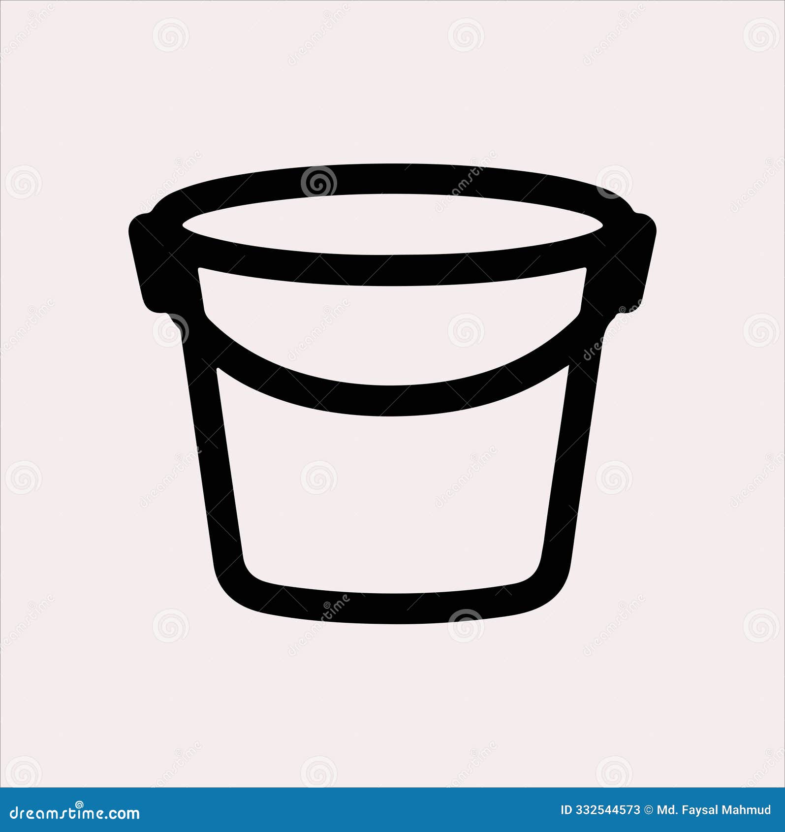 Bucket Outline Linear Style Silhouette Vector Illustration On A White ...