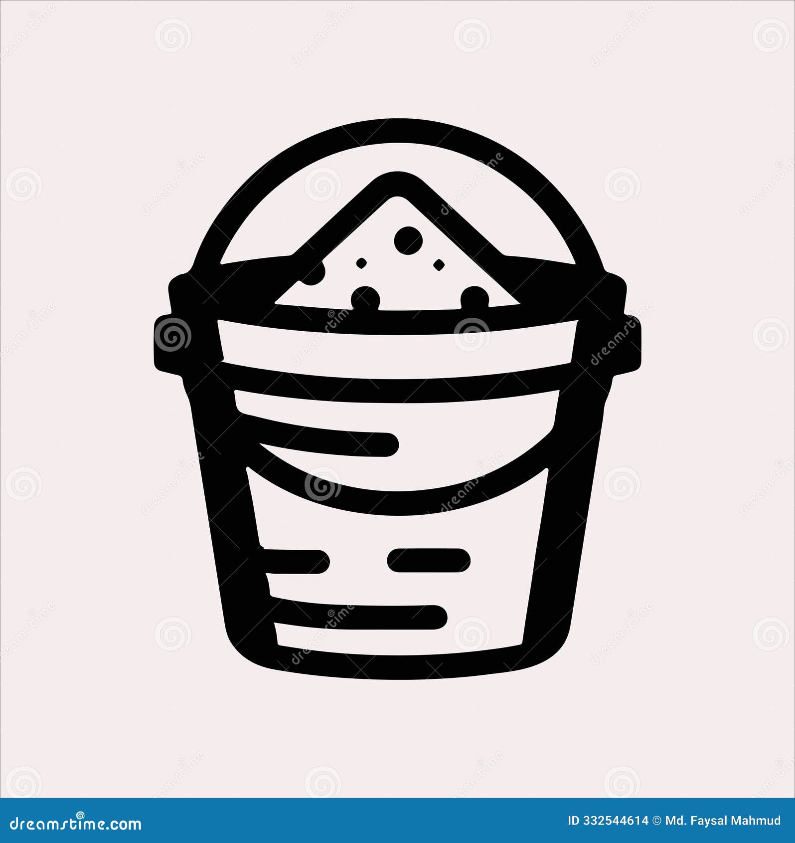 Bucket Outline Linear Style Silhouette Vector Illustration On A White ...
