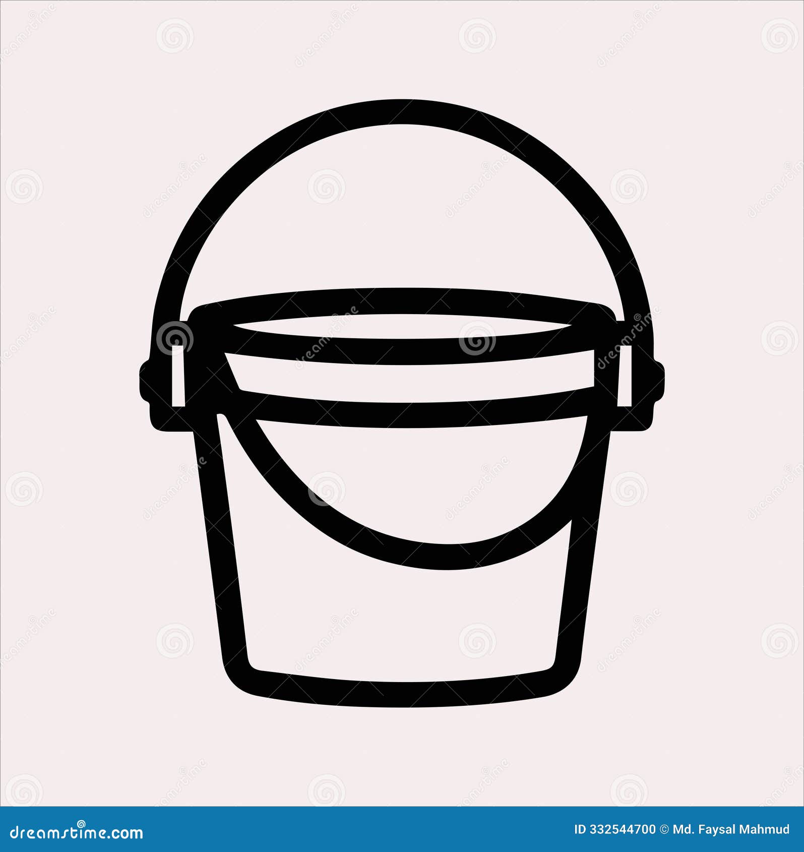 Bucket Outline Linear Style Silhouette Vector Illustration On A White ...