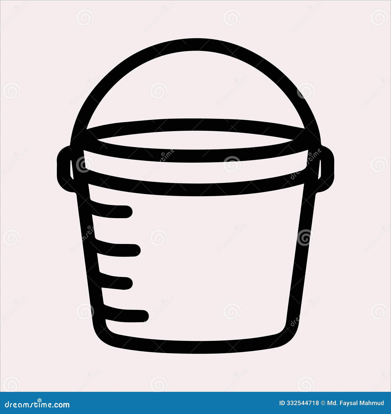 Bucket Outline Linear Style Silhouette Vector Illustration On A White ...