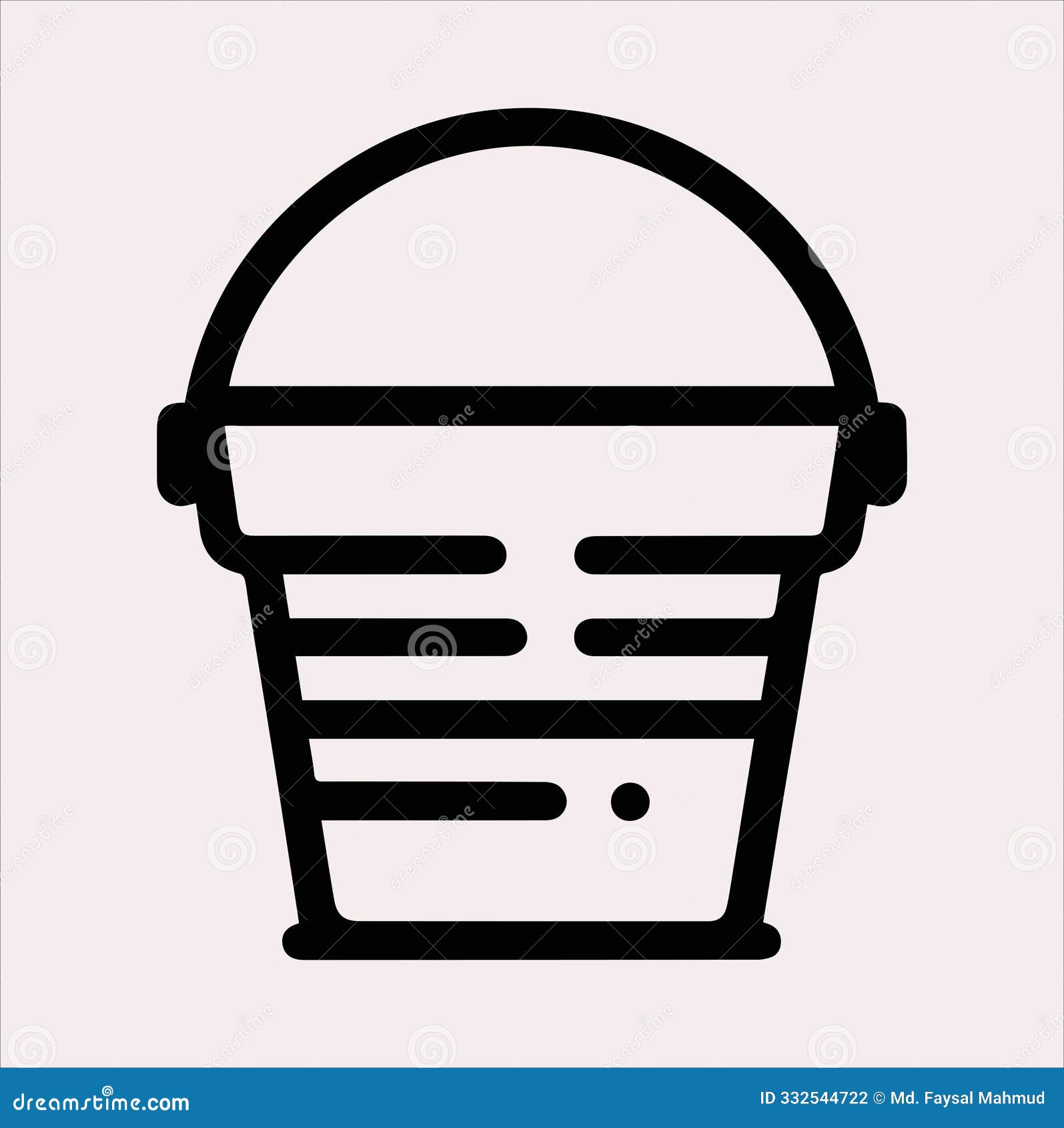 Bucket Outline Linear Style Silhouette Vector Illustration On A White ...