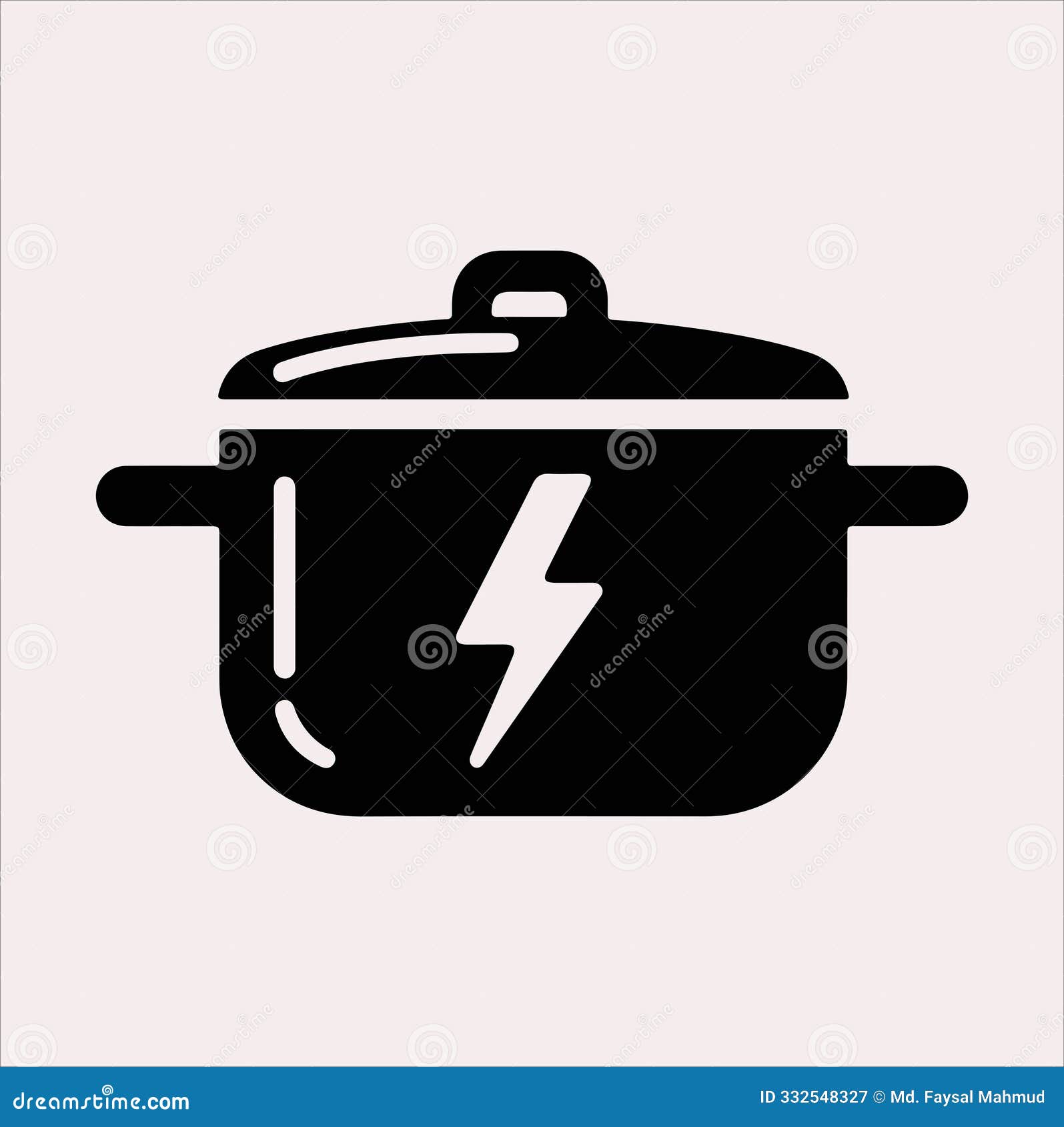 Electric Pan Pressure Cooker Silhouette Vector on a White Background ...