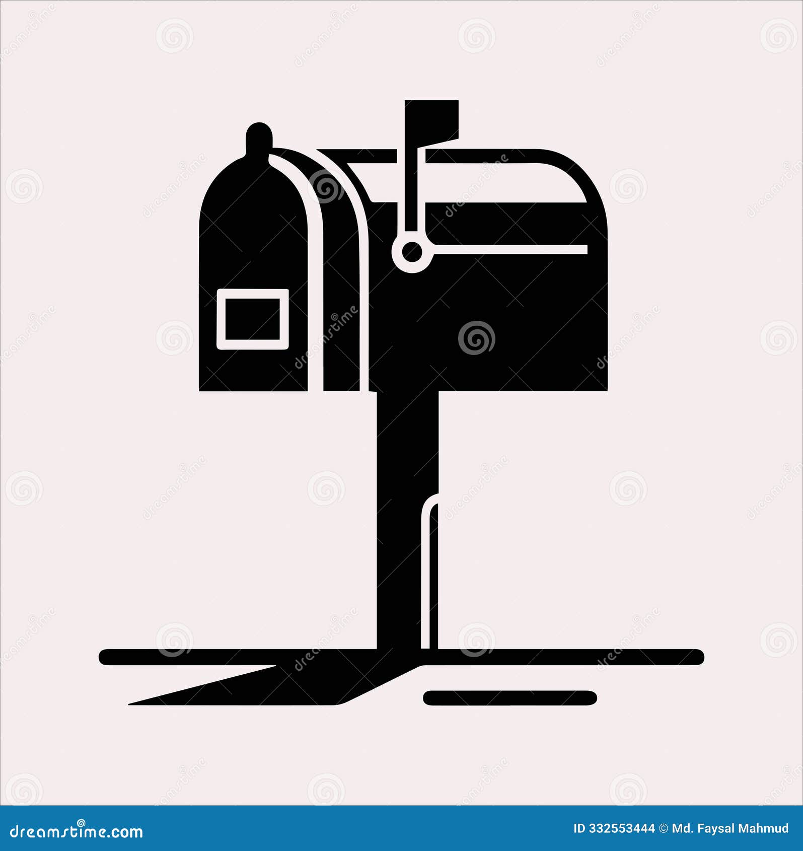 Mailbox Symbol Silhouette Vector on White Background Stock Vector ...