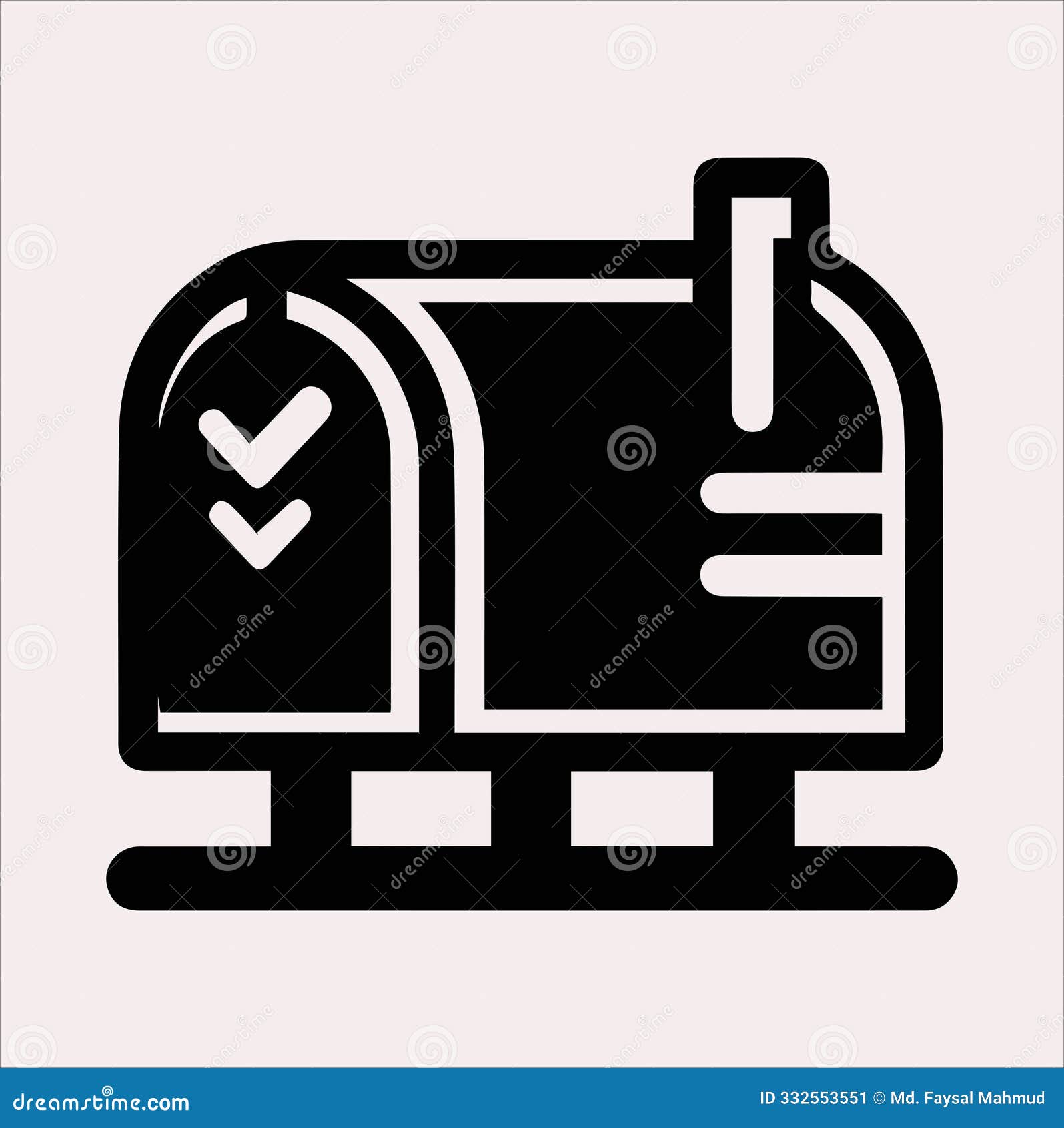 Mailbox Symbol Silhouette Vector on White Background Stock Vector ...