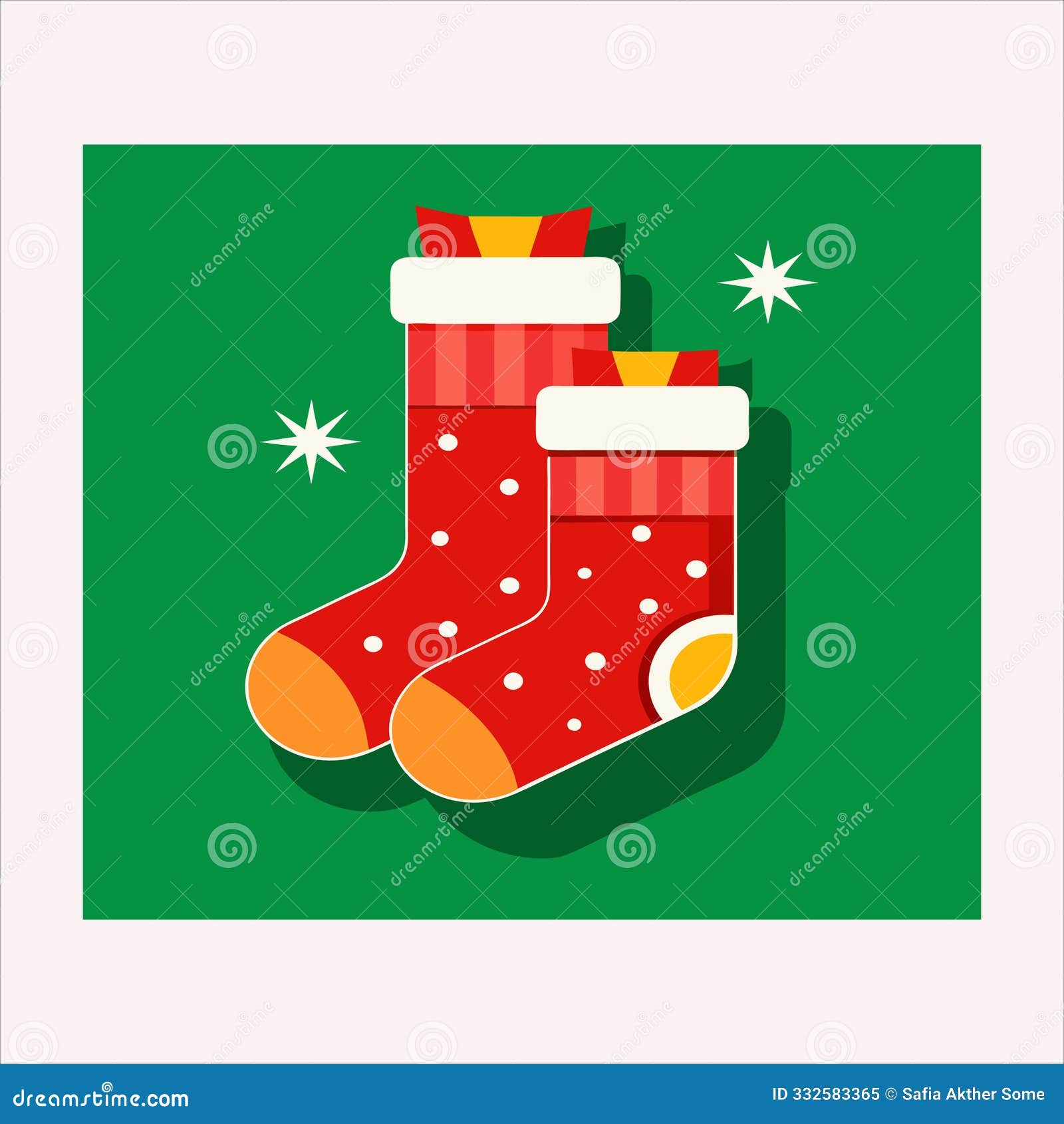 Christmas Socks Vector Illustration. Stock Illustration - Illustration ...