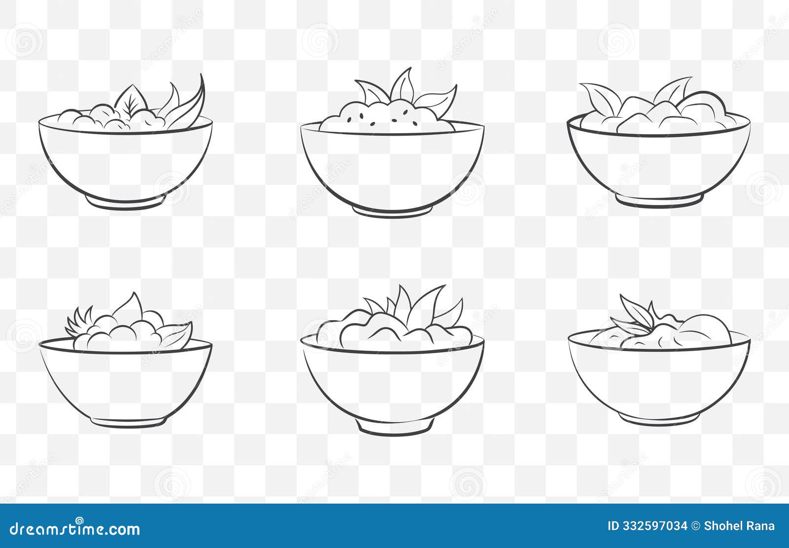 Print Traditional Som Tum Art Vector Set with Iconic Ingredients and ...