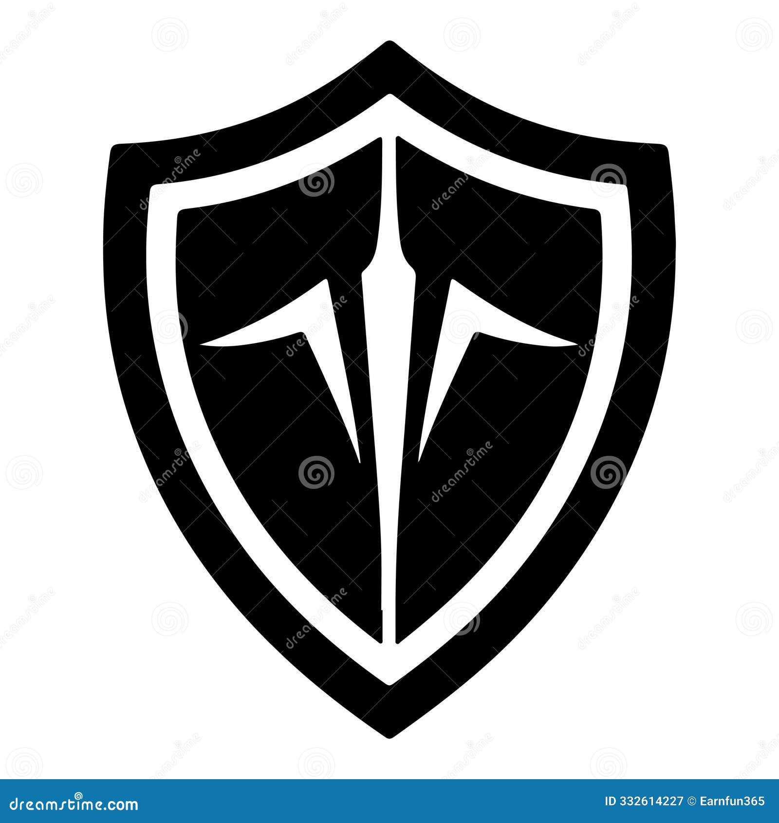 A Vector Silhouette Logo of a Classic Shield Stock Vector ...
