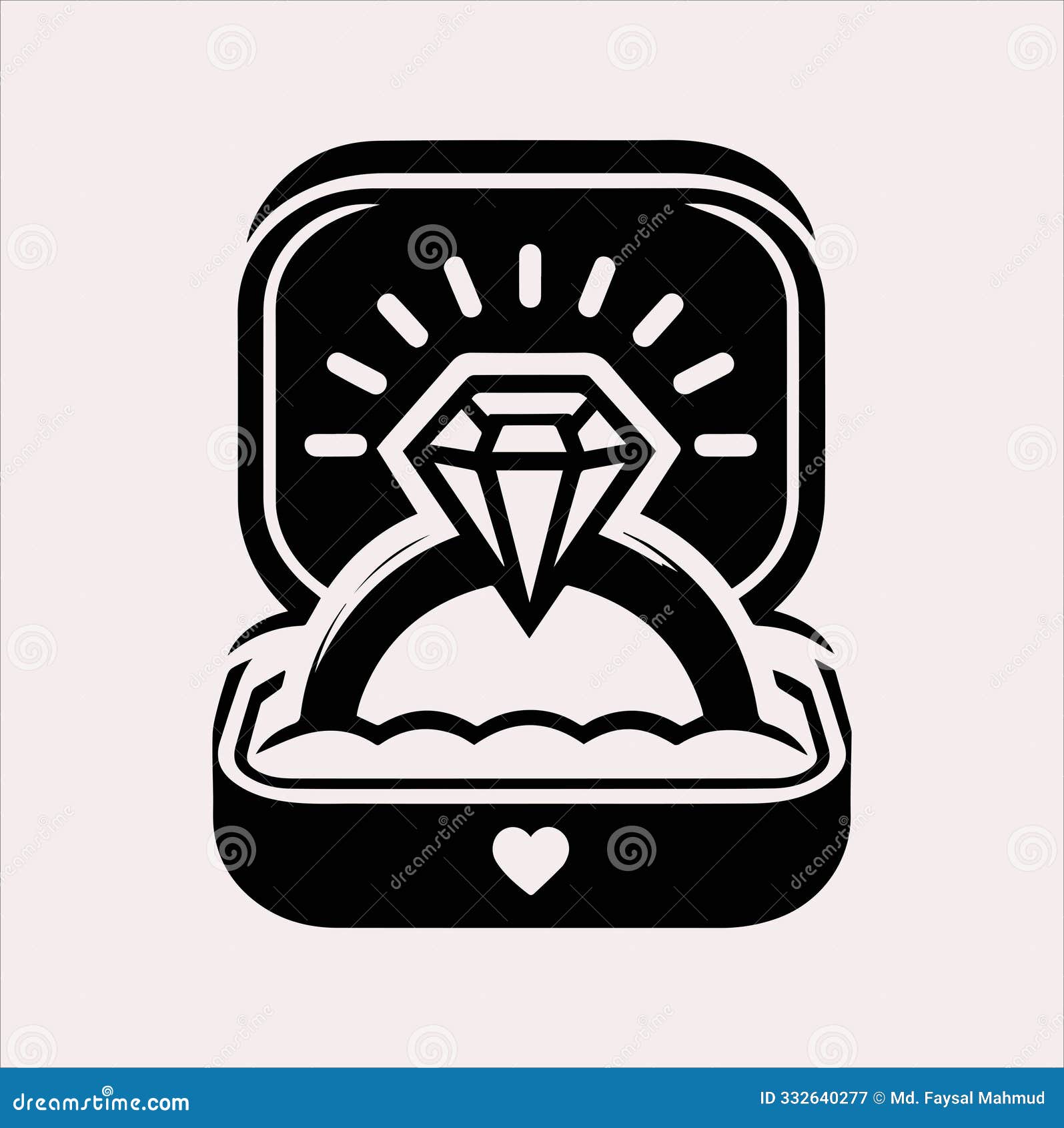 Diamond Box Silhouette Vector Illustration on a White Background Stock ...