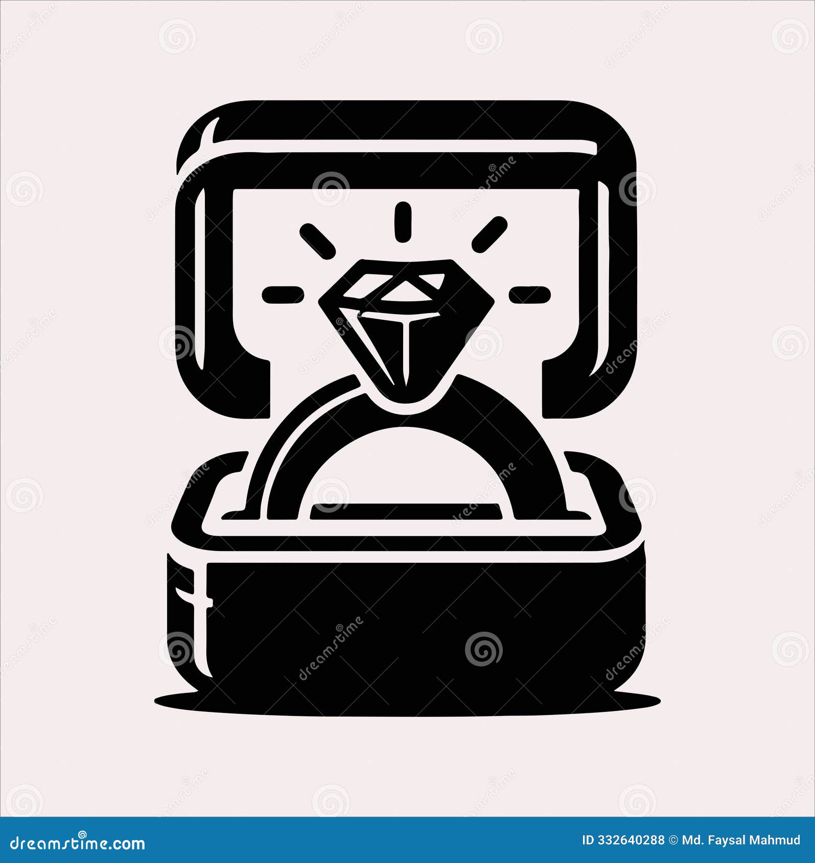 Diamond Box Silhouette Vector Illustration on a White Background Stock ...