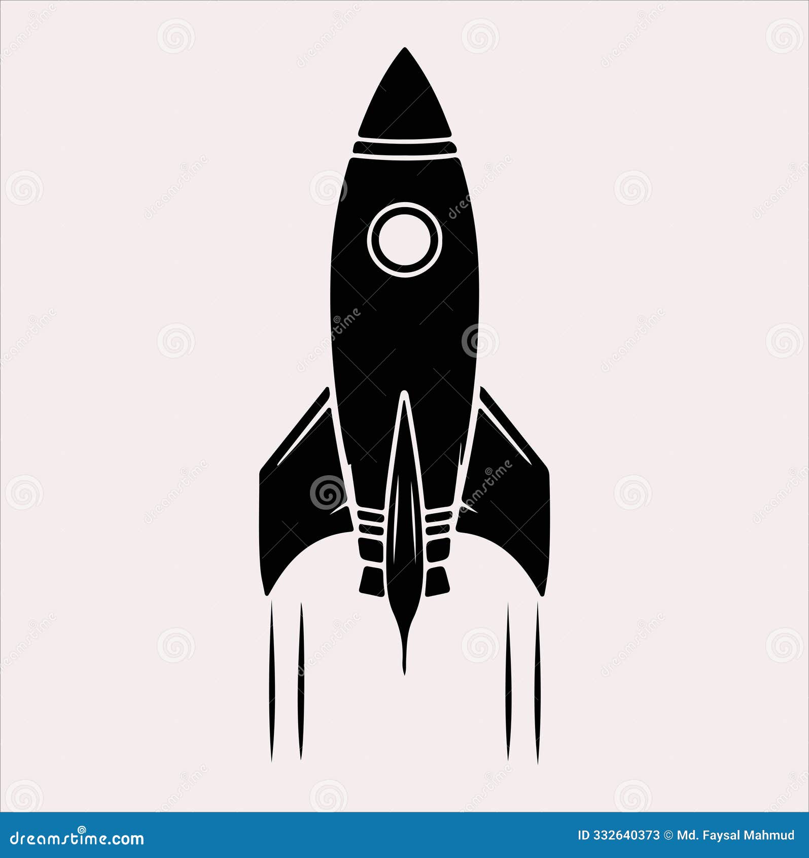 Rocket Vector Silhouette on a White Background Stock Vector ...
