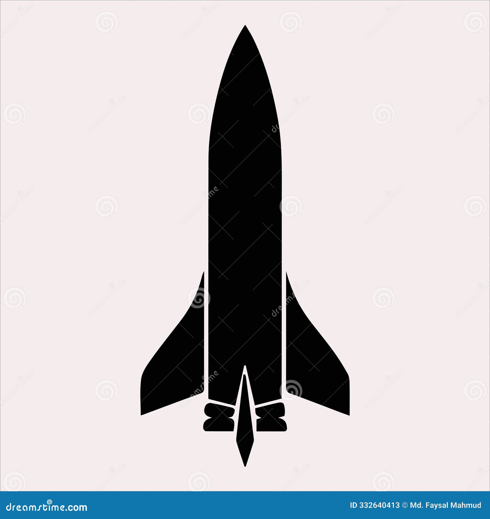 Rocket Vector Silhouette on a White Background Stock Vector ...