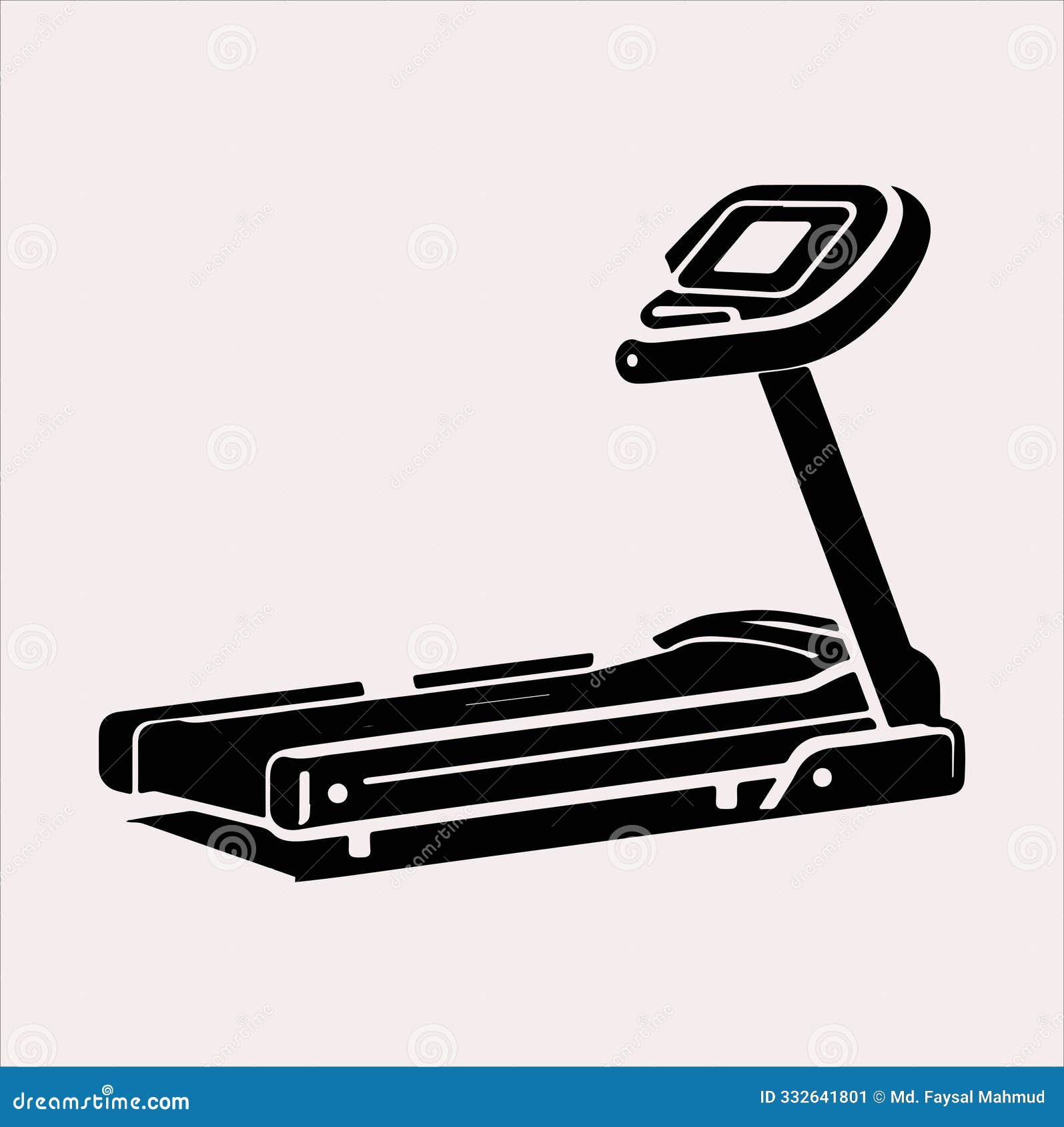 Treadmill Sport and Fitness Symbol Silhouette Vector on White ...