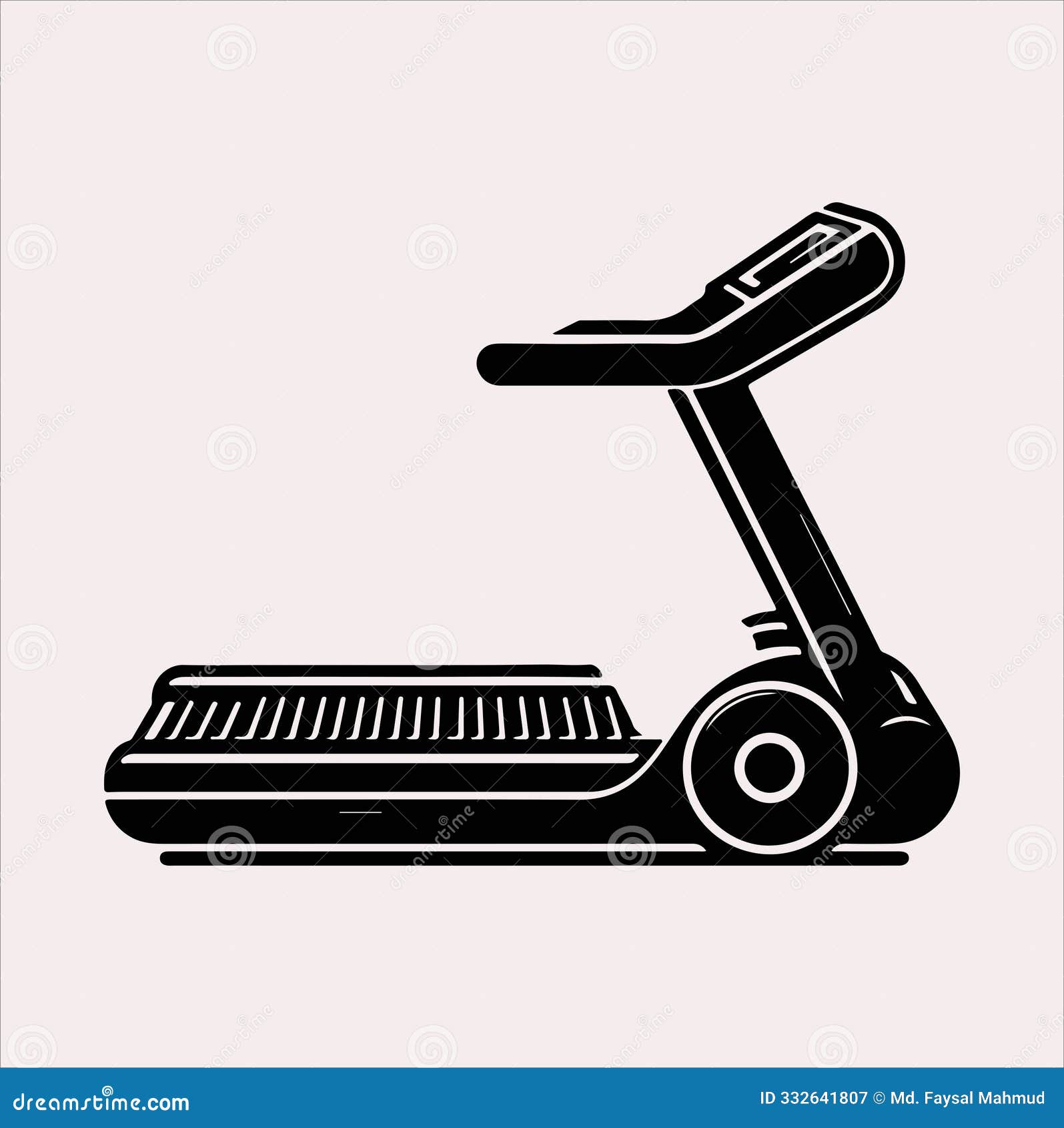 Treadmill Sport and Fitness Symbol Silhouette Vector on White ...