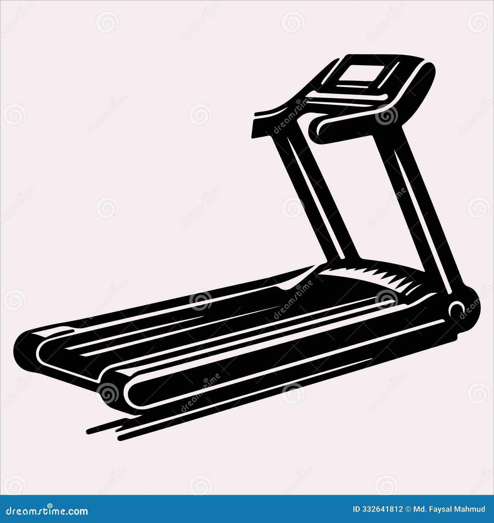 Treadmill Sport and Fitness Symbol Silhouette Vector on White ...