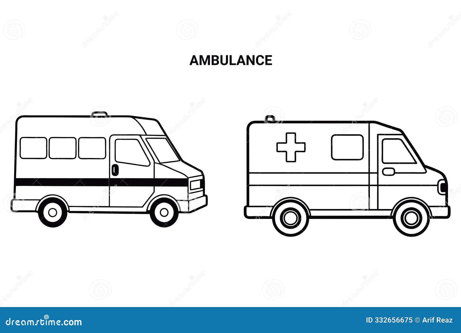 Vector Illustration Of Isolated Ambulance Outline On White Background ...