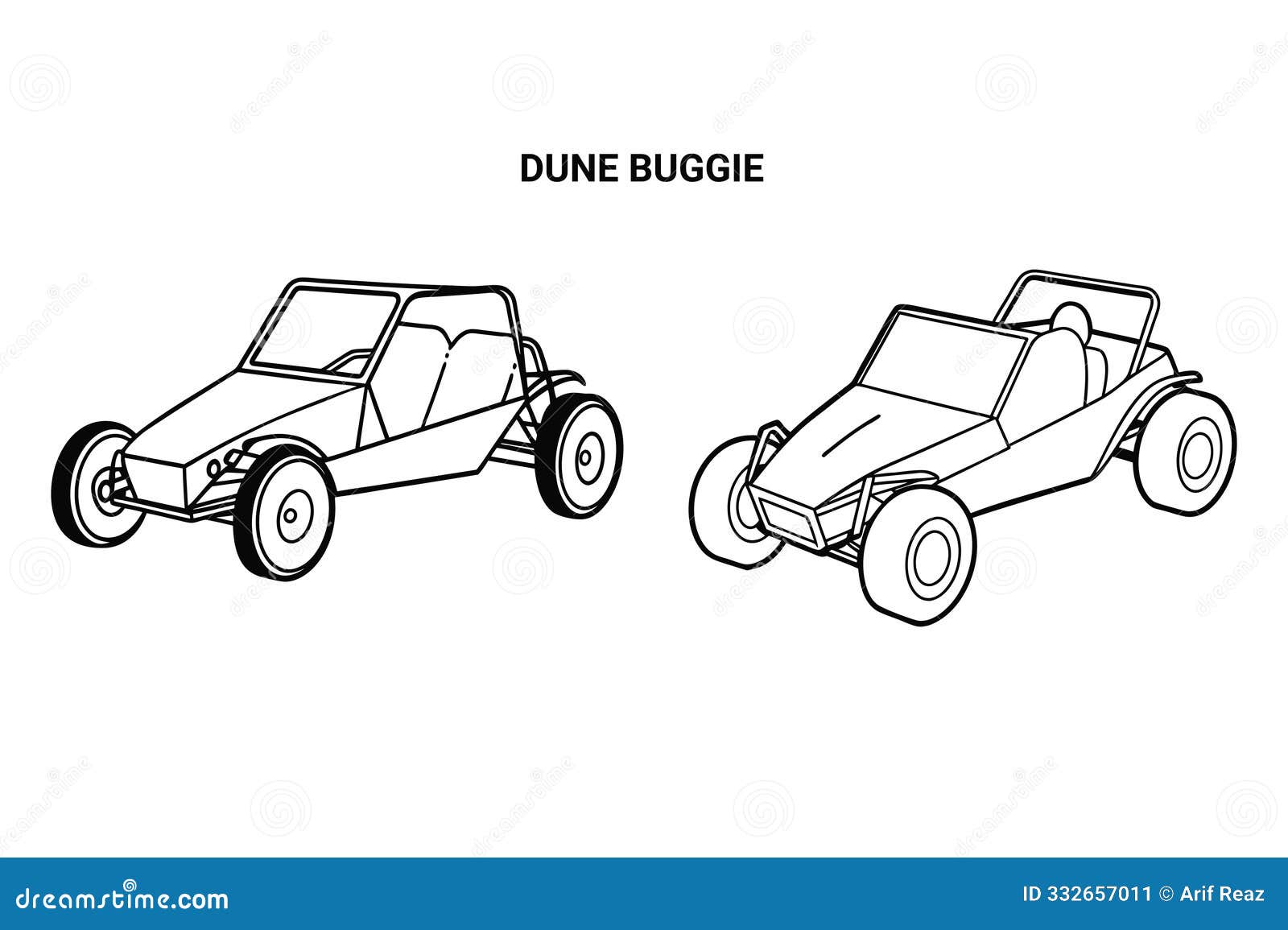 Vector Illustration of Isolated Dune Buggie Outline on White Background ...