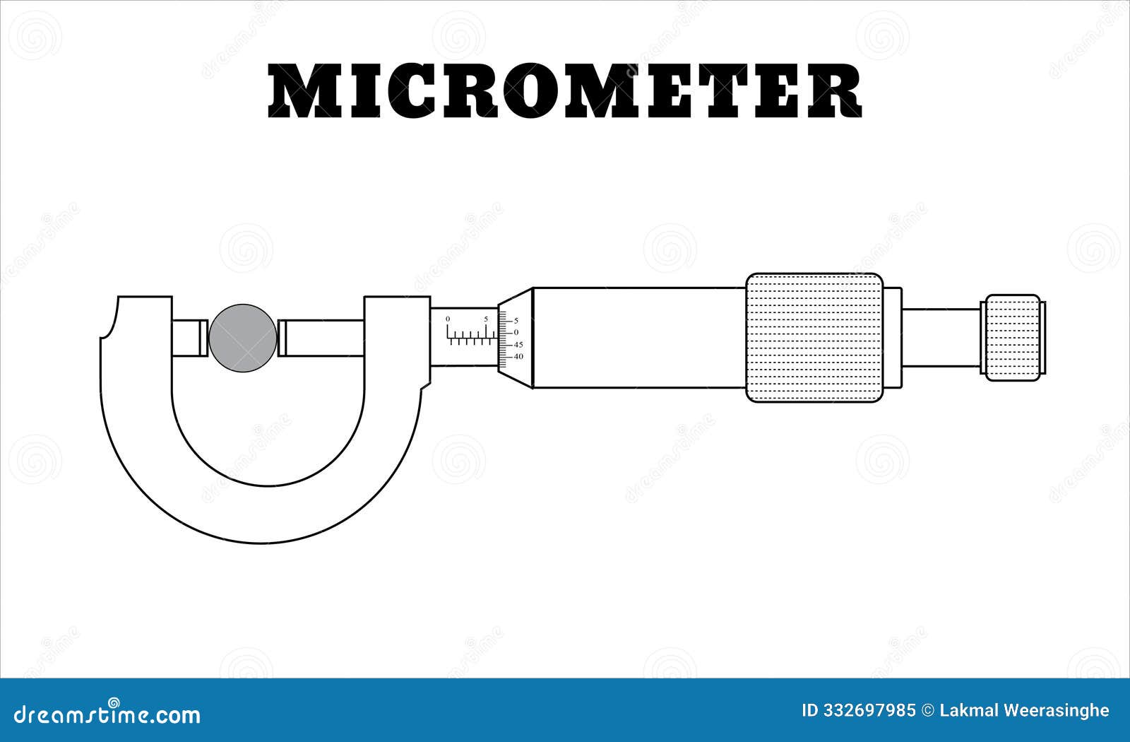 Diagram of Micrometer stock vector. Illustration of print - 332697985