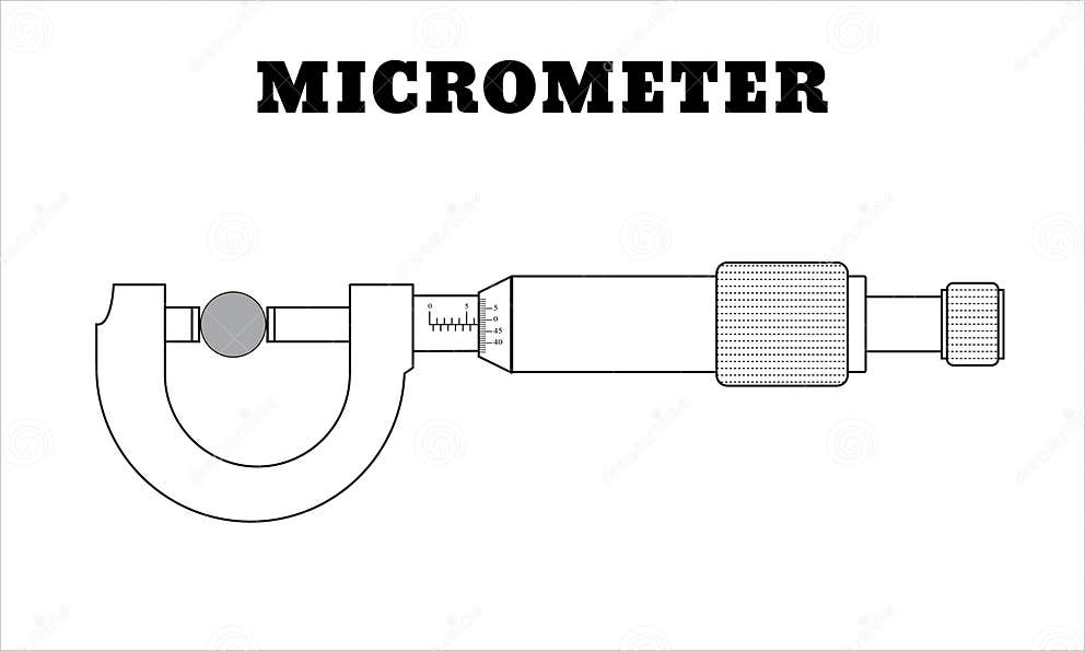 Diagram of Micrometer stock illustration. Illustration of print - 332697985