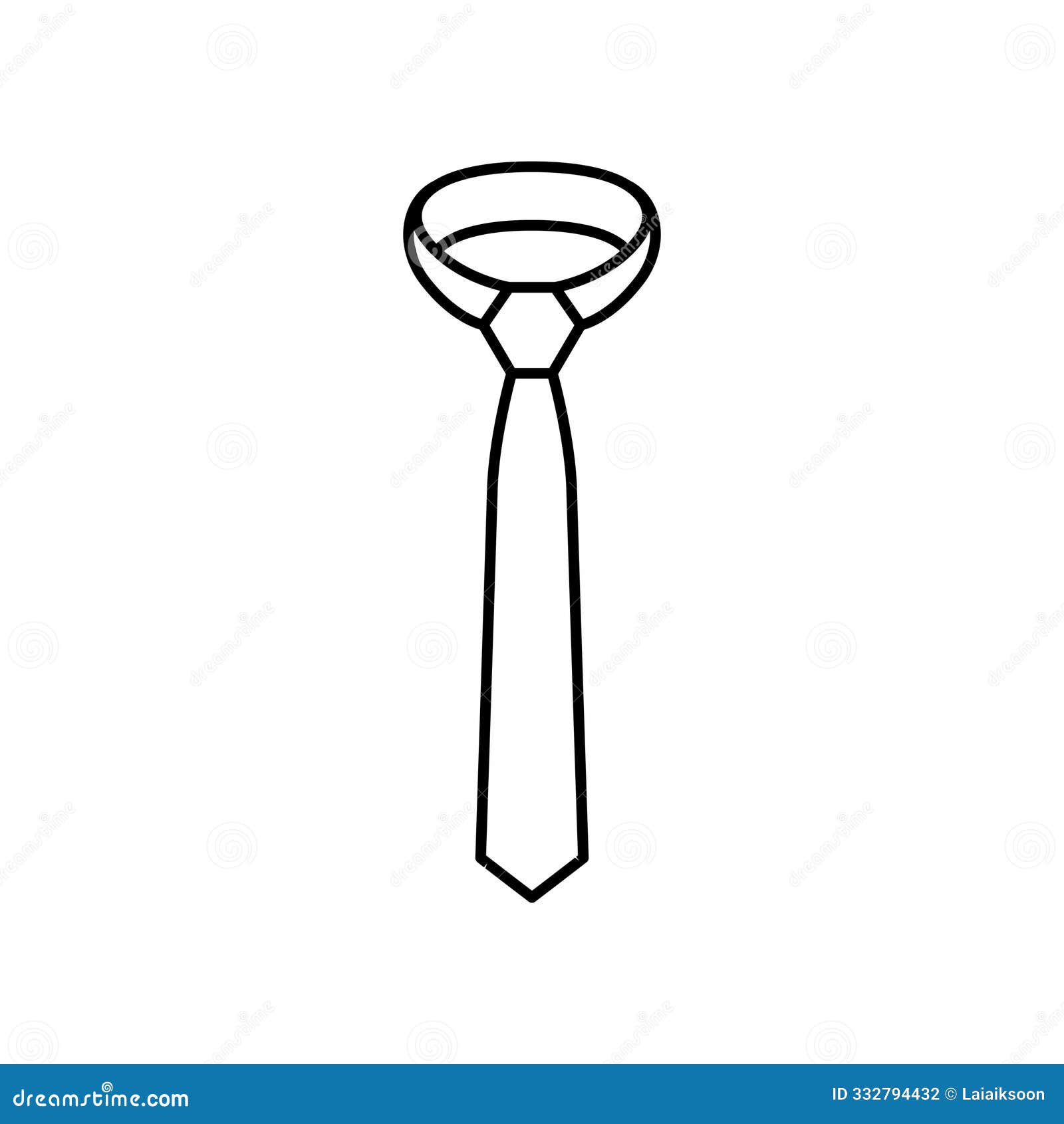 Neck Tie, Tie Line Icon Isolated on White Background. Stock Vector ...
