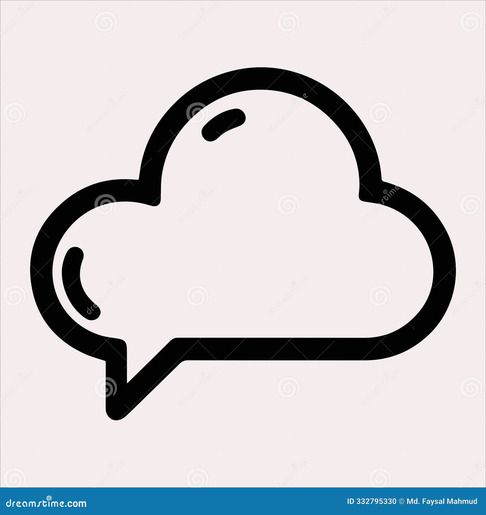 Cloud Chat Icon Vector Silhouette Illustration Icon on a White ...